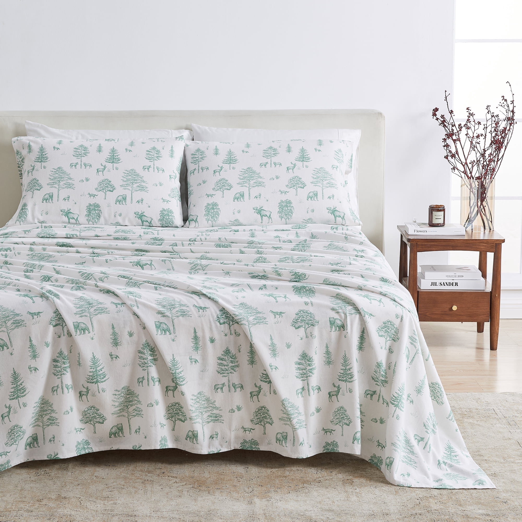 Great Bay Home Outdoorsy Flannel Sheet Set - 100% Turkish Cotton ...
