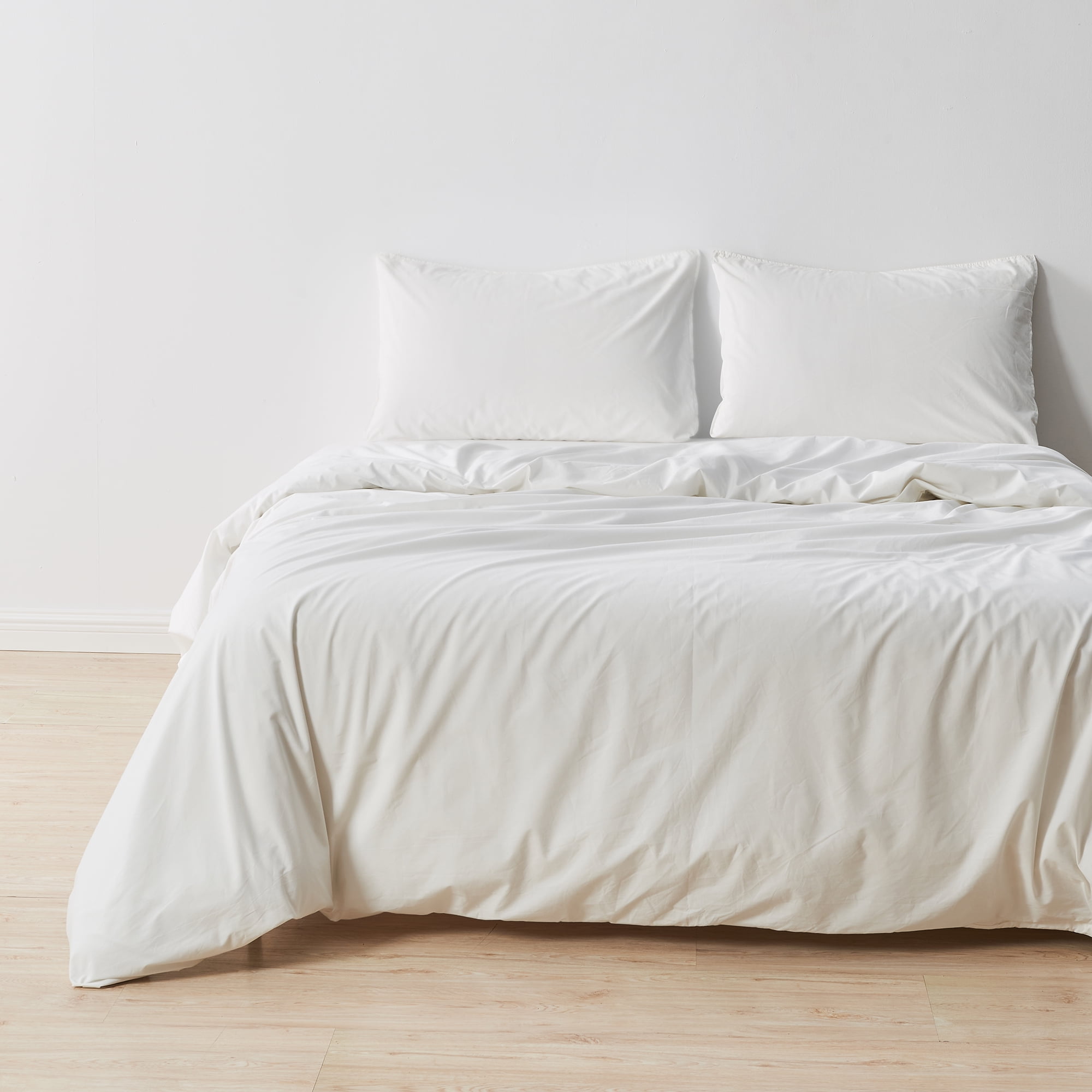 Great Bay Home Pima Cotton Percale Duvet Cover Set, Crisp & Cool, 2 ...