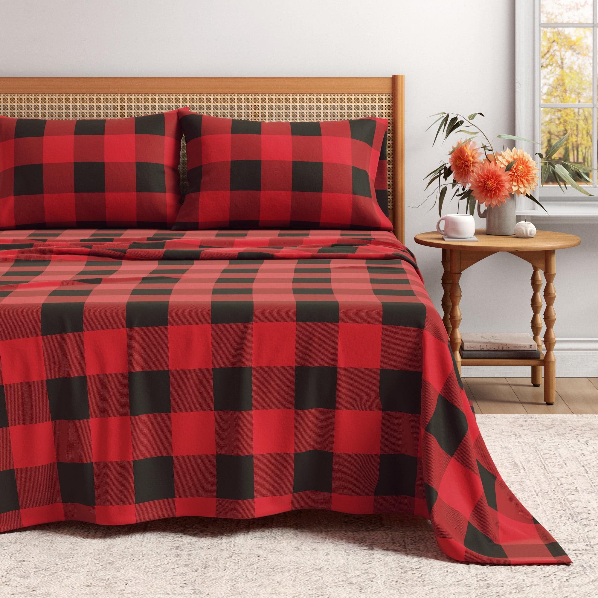 Great Bay Home Printed Flannel Sheet Set - 100% Turkish Cotton - Double ...