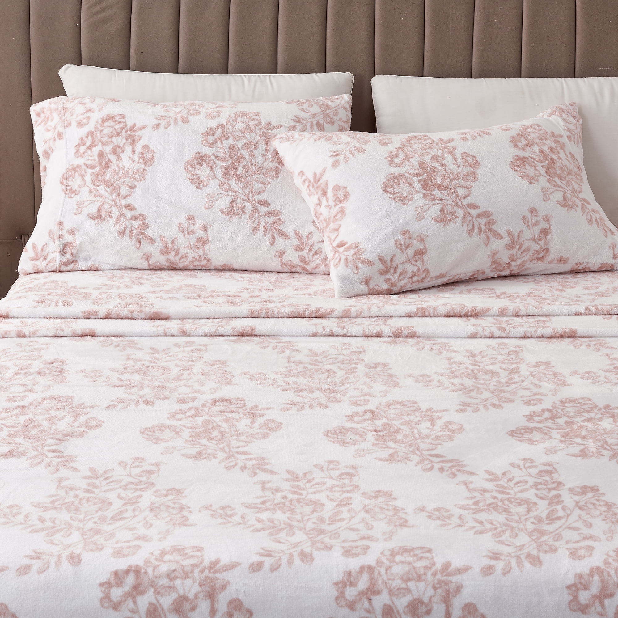 Velvet Plush Fleece Printed Sheet Set, Queen, 4 Pieces - Walmart.com