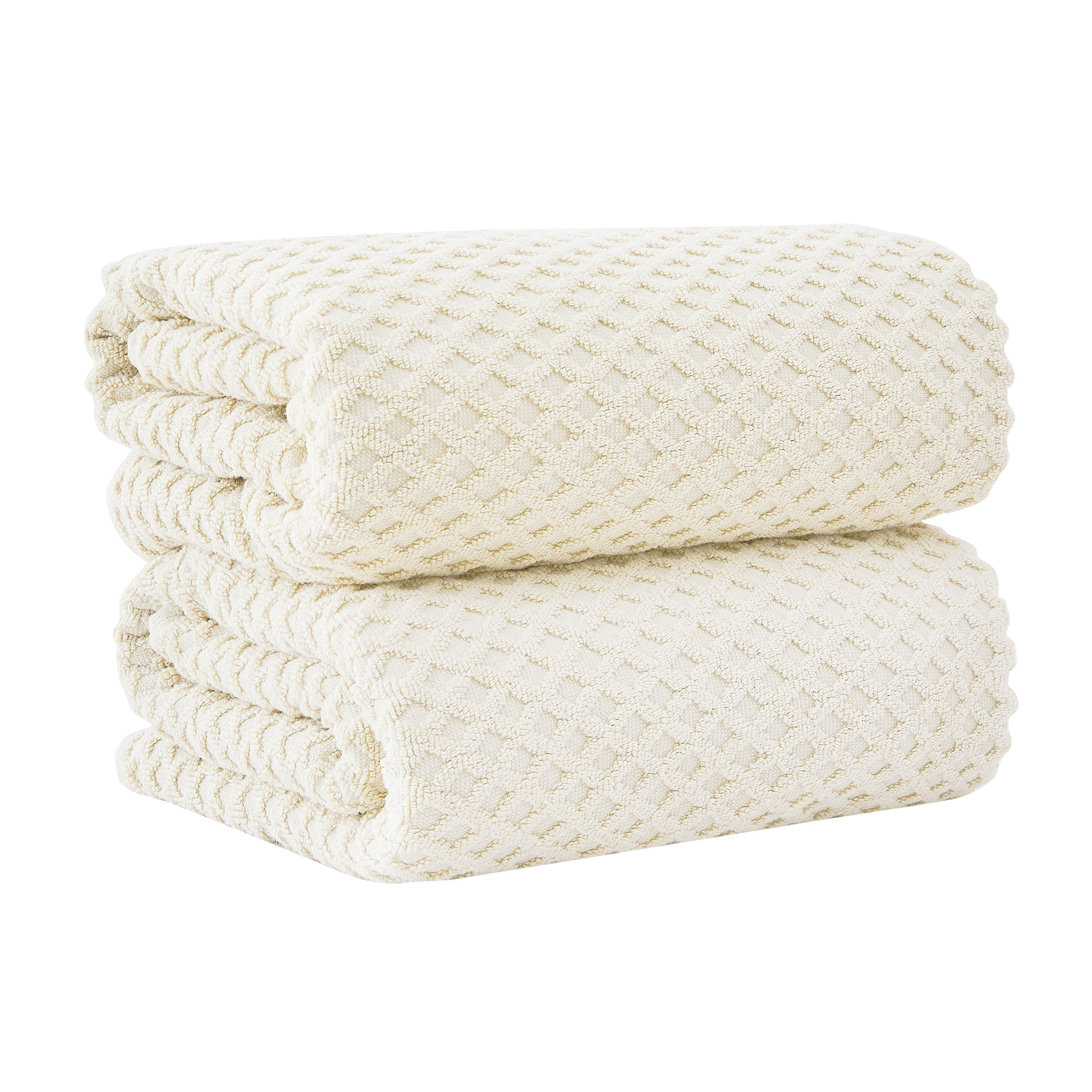 Great Bay Home Quick Dry Diamond Waffle 2-Pack Oversized Bath Sheet Set ...
