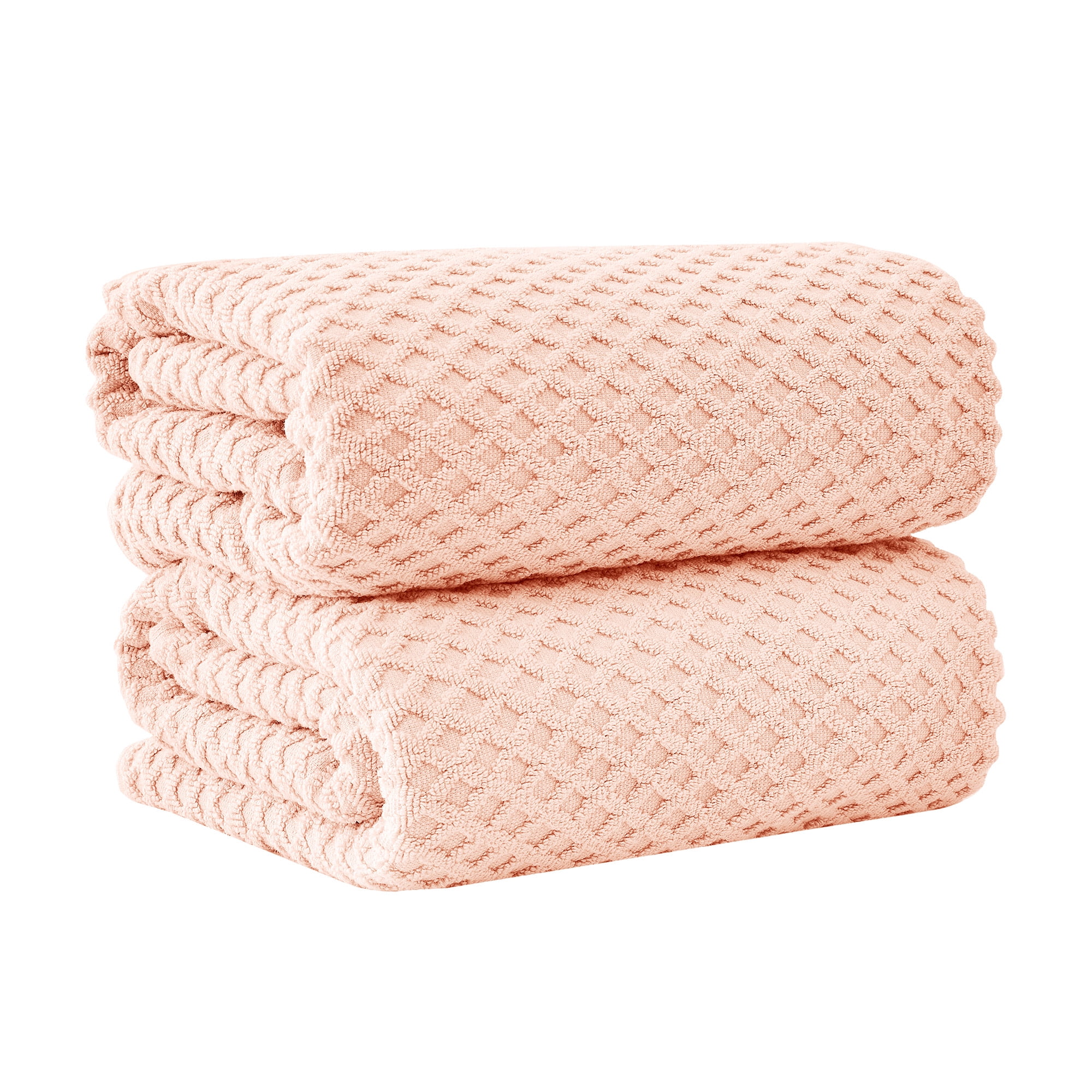 Great Bay Home Quick Dry Diamond Waffle 2-Pack Extra Large Bath Sheet ...