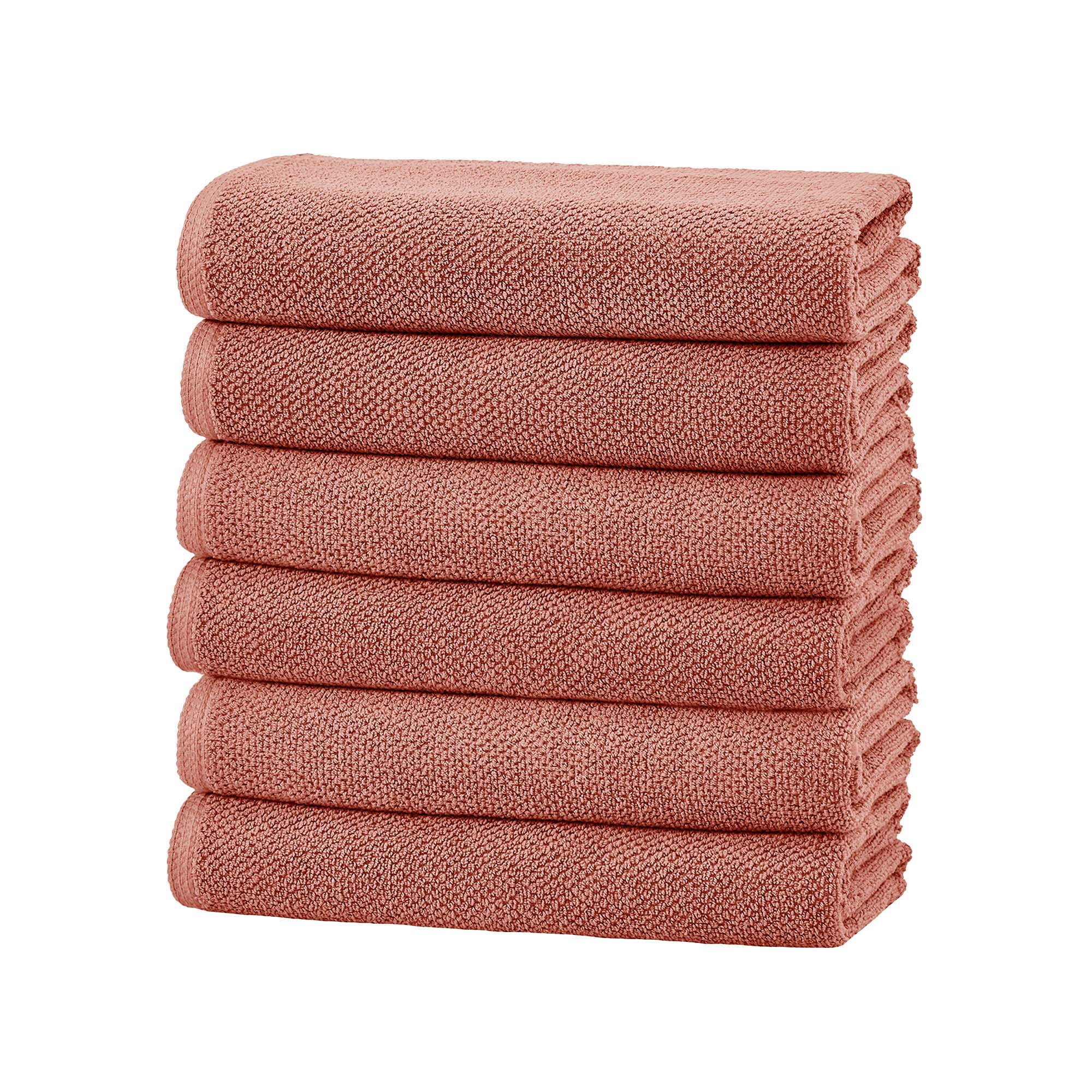 Great Bay Home Quick Dry Loop Textured 6-Pack Hand Towel Set, 26" x 16 ...