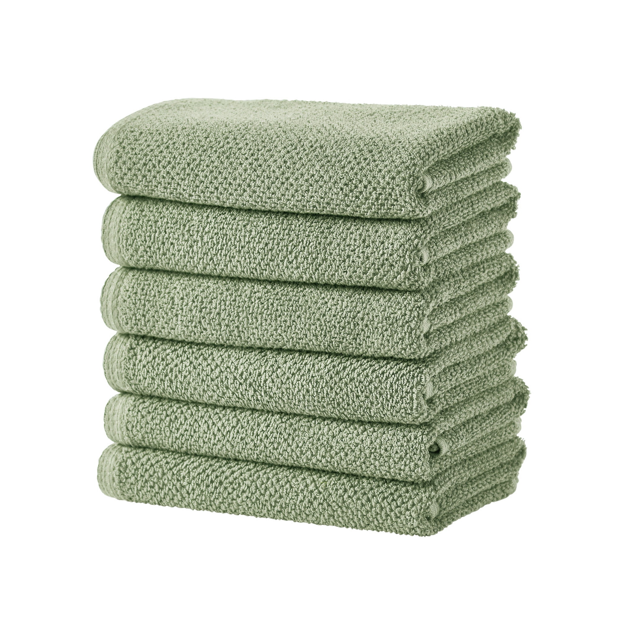Great Bay Home Quick Dry Loop Textured 6-Pack Hand Towel Set, 26" x 16 ...