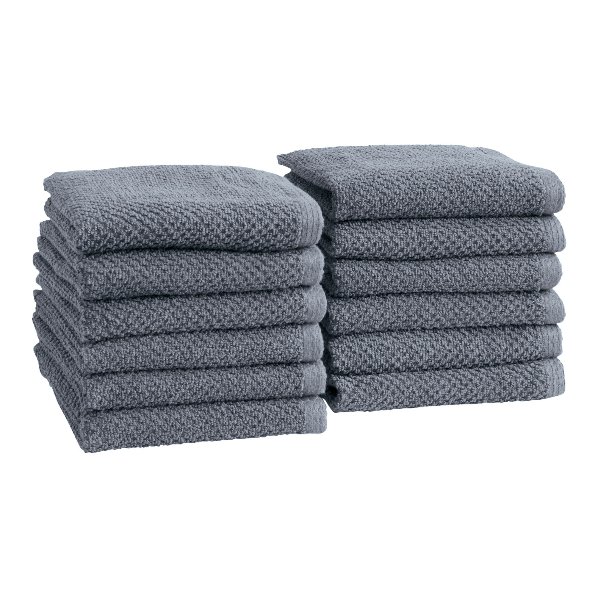 Great Bay Home Quick Dry Loop Textured 12-Pack Washcloth Set, 13" x 13 ...