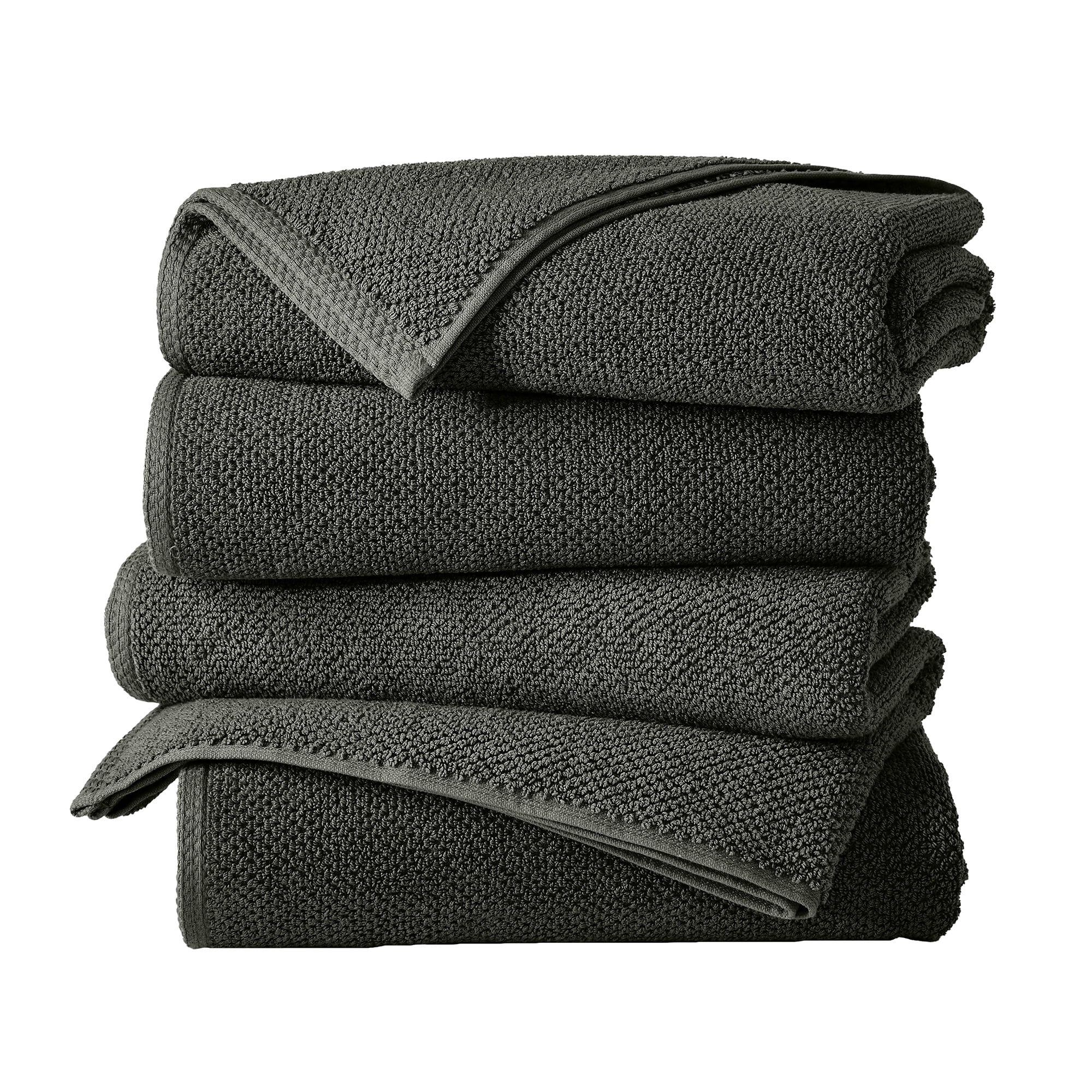 Great Bay Home Quick Dry Loop Textured 4-Pack Bath Towel Set, 54" x 27 ...