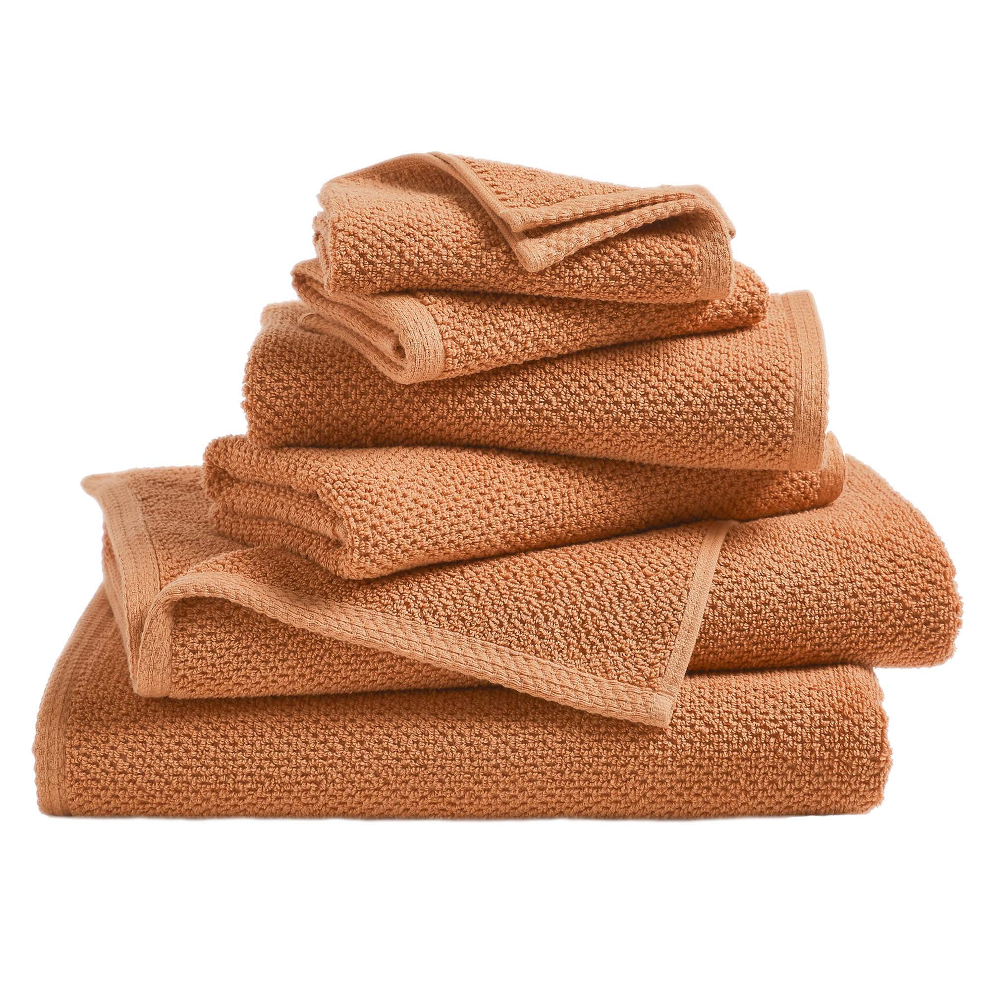 Great Bay Home Quick Dry Loop Textured 6-Piece Towel Set, Clay ...