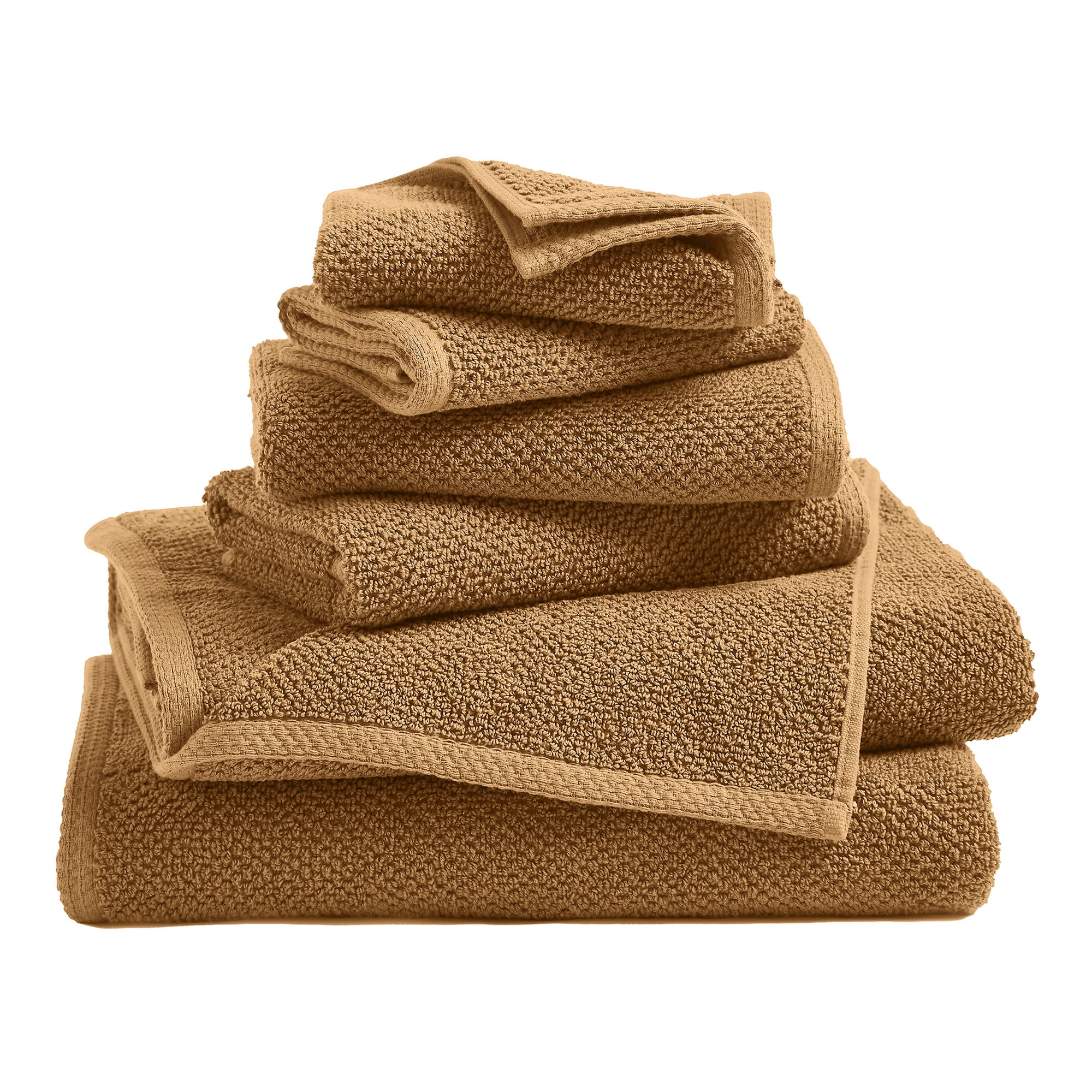 Great Bay Home Quick Dry Loop Textured 6-Piece Towel Set, Mocha ...