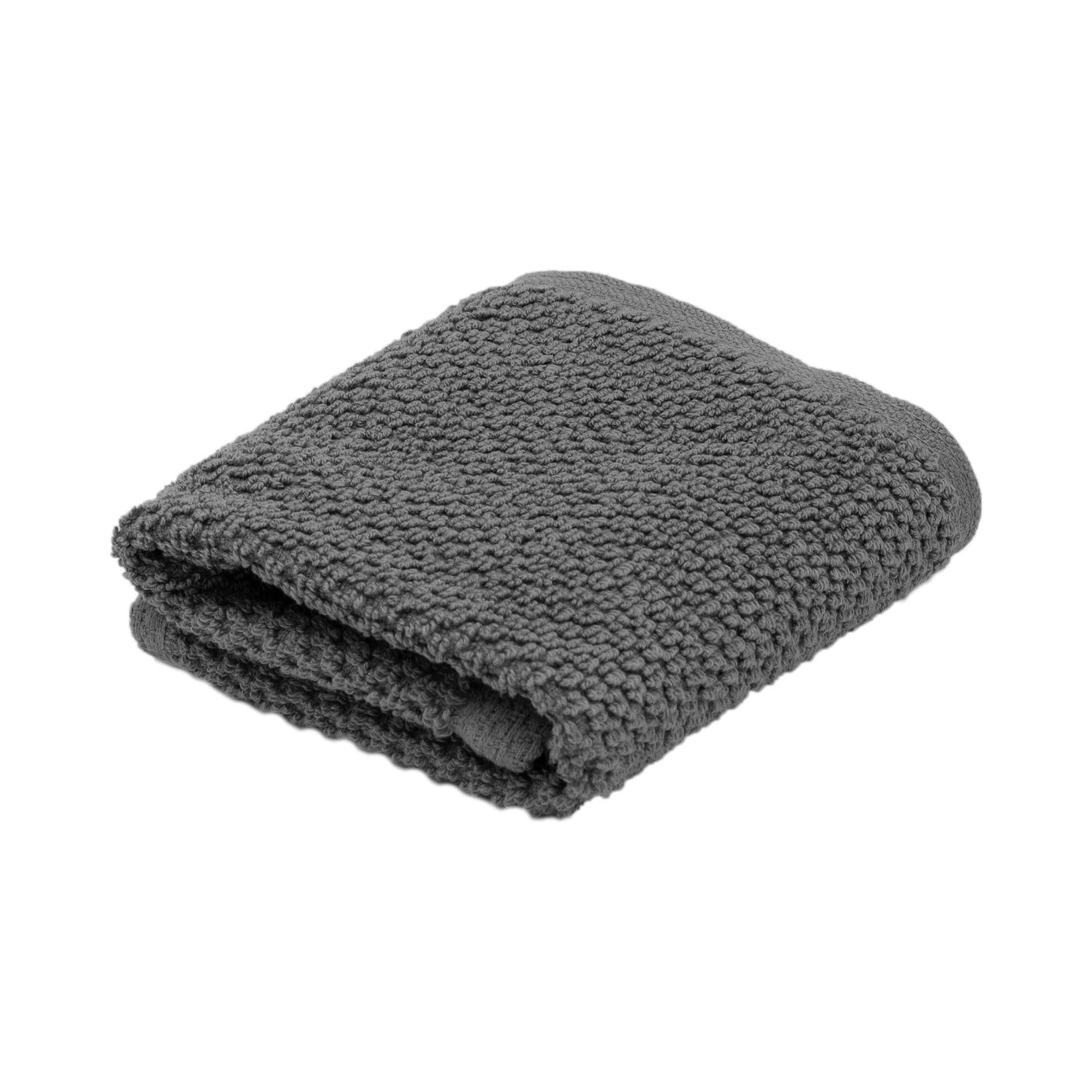 Great Bay Home Quick Dry Textured Washcloth, 13" x 13", Dark Grey ...