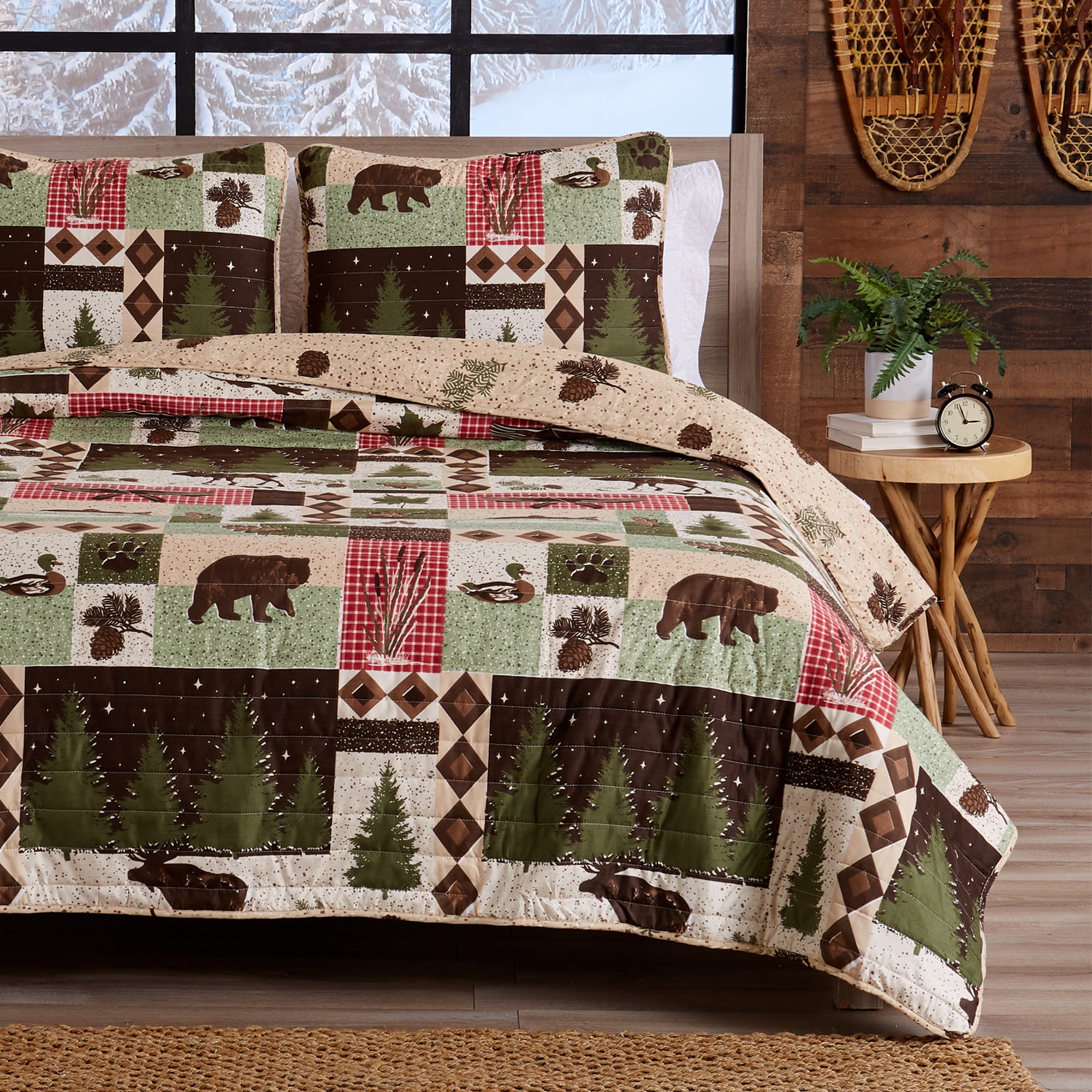 Great Bay Home Rustic Lodge Full/Queen Size Cabin Bedding Reversible ...