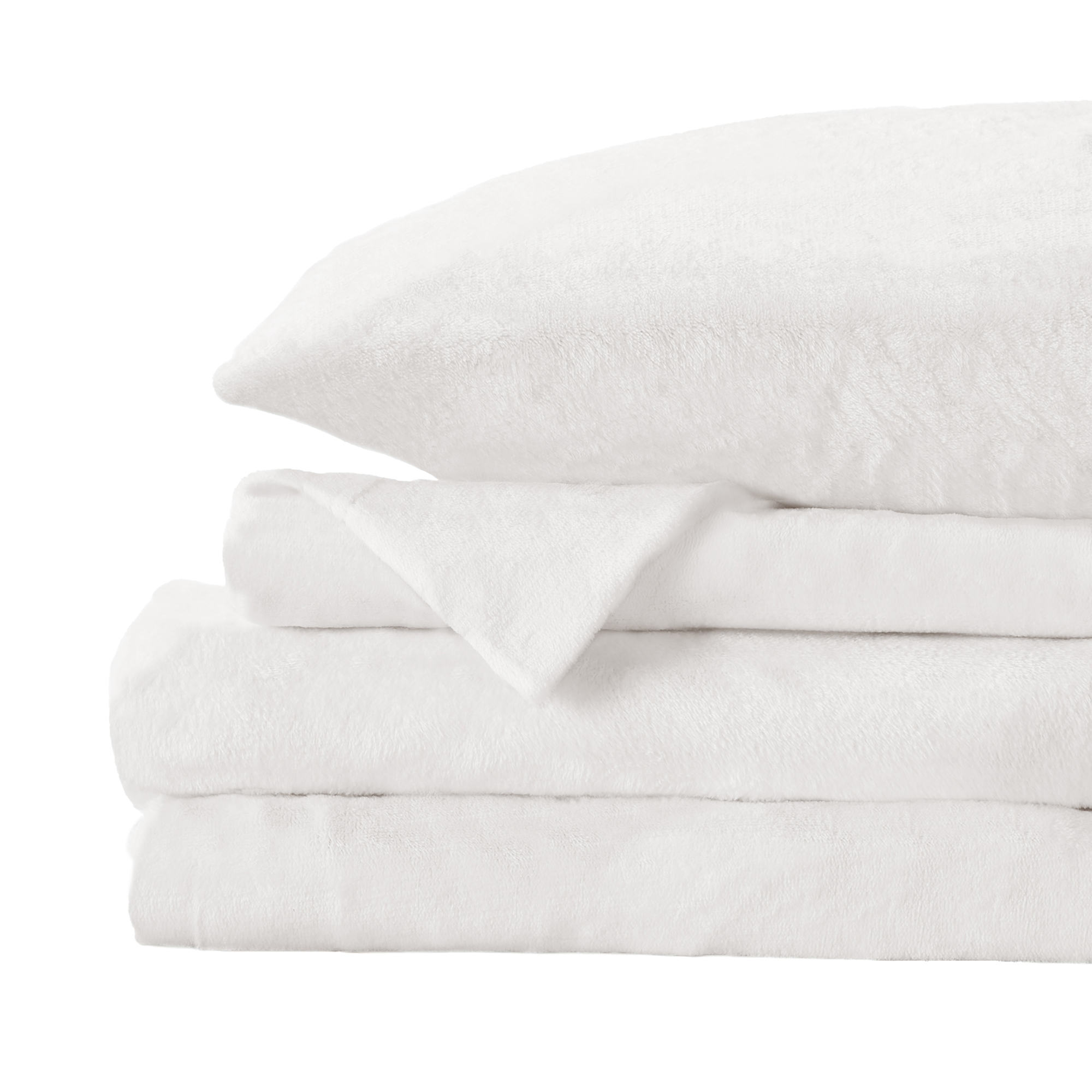 Great Bay Home Solid Velvet Plush Warm and Cozy Fleece Sheet Set (Twin ...