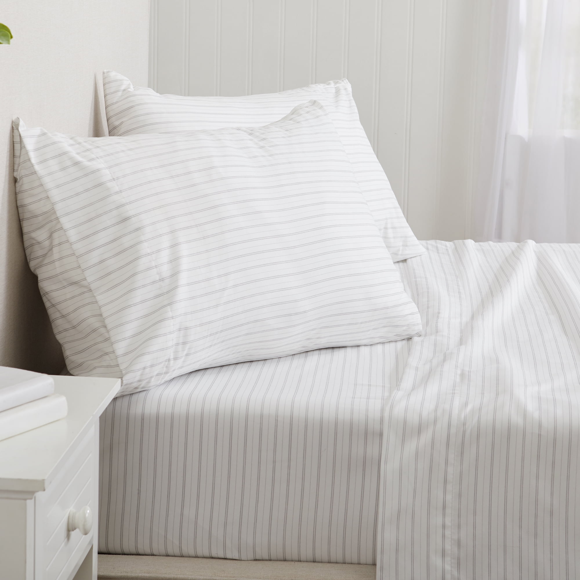 Great Bay Home Striped Microfiber Wrinkle Resistant Sheet Set (Twin ...