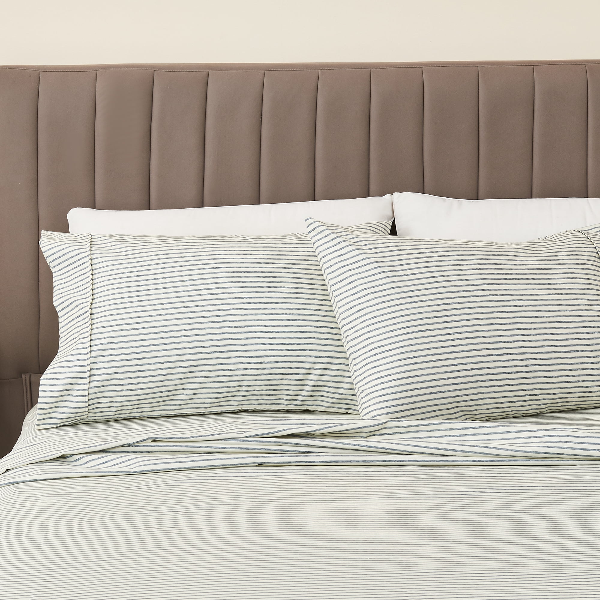 Great Bay Home, Microfiber Sheet Set, Full, Blue Stripe - Walmart.com