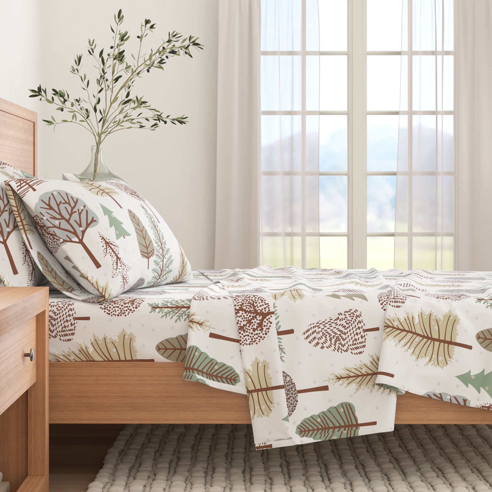 Free Shipping! Great Bay Home Turkish Cotton Printed Flannel Sheet Set ...