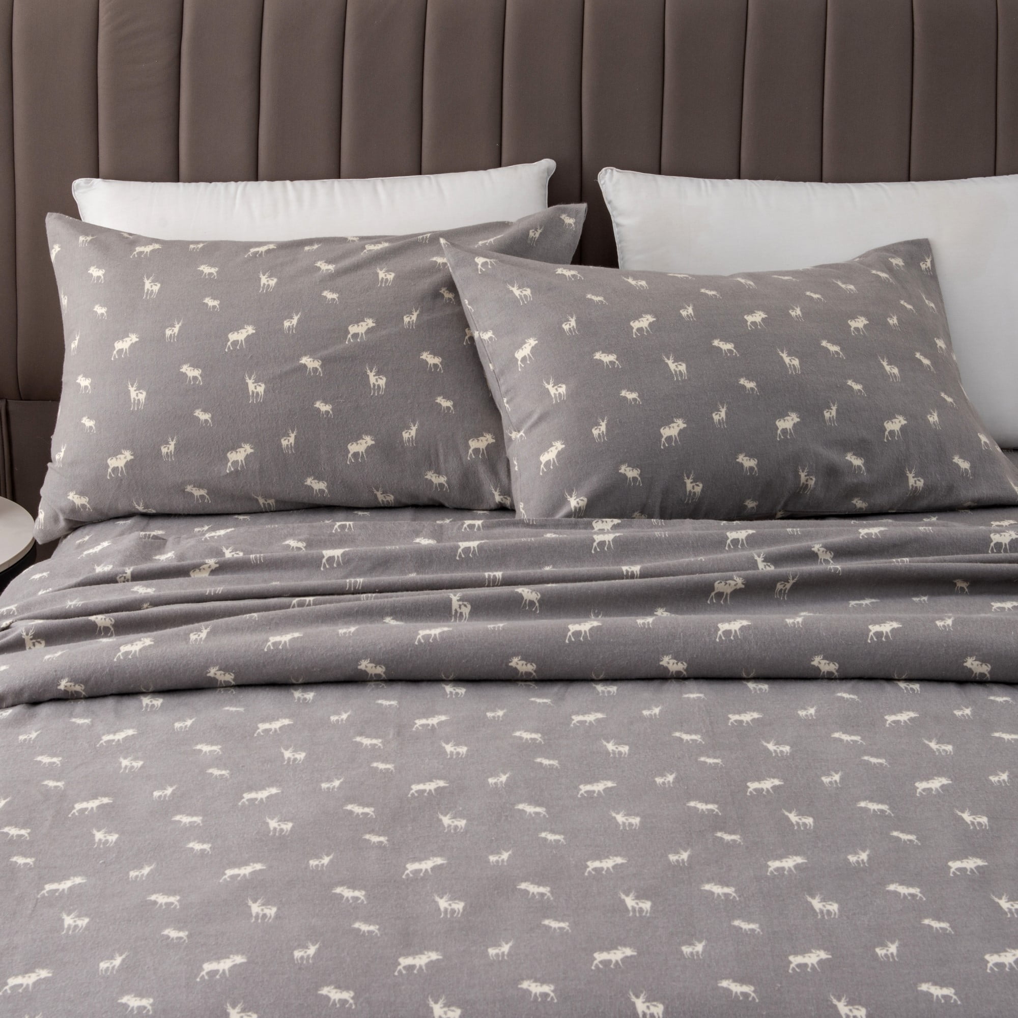 Great Bay Home Turkish Cotton Printed Flannel Sheet Set (Twin XL, Print ...