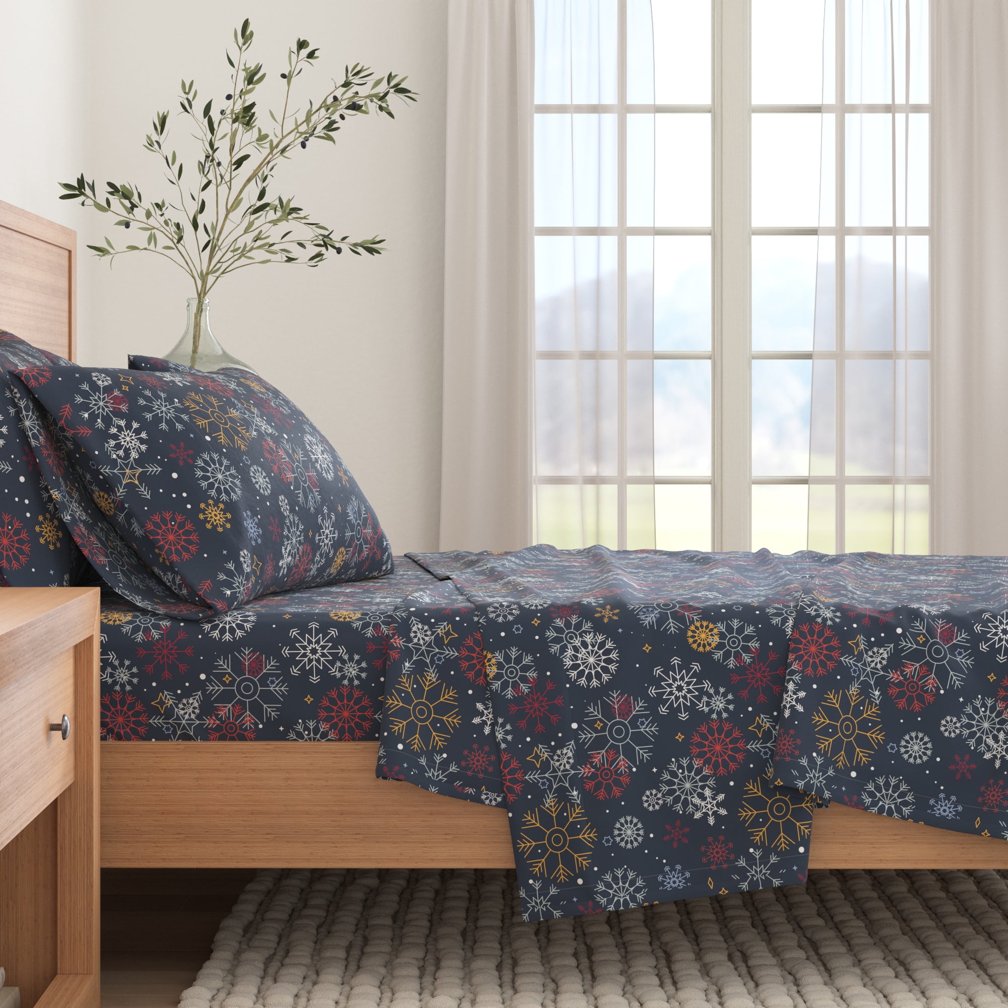 Great Bay Home 4-Piece 100% Turkish Cotton Flannel Sheet Set, Full, New ...