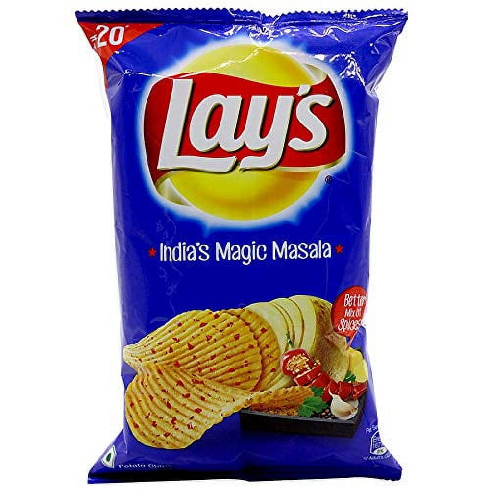 Great Bazaar Lays Magic Masala Crisps from India, Bite-Sized, Shareable Tray, 52g (6 Pack ...