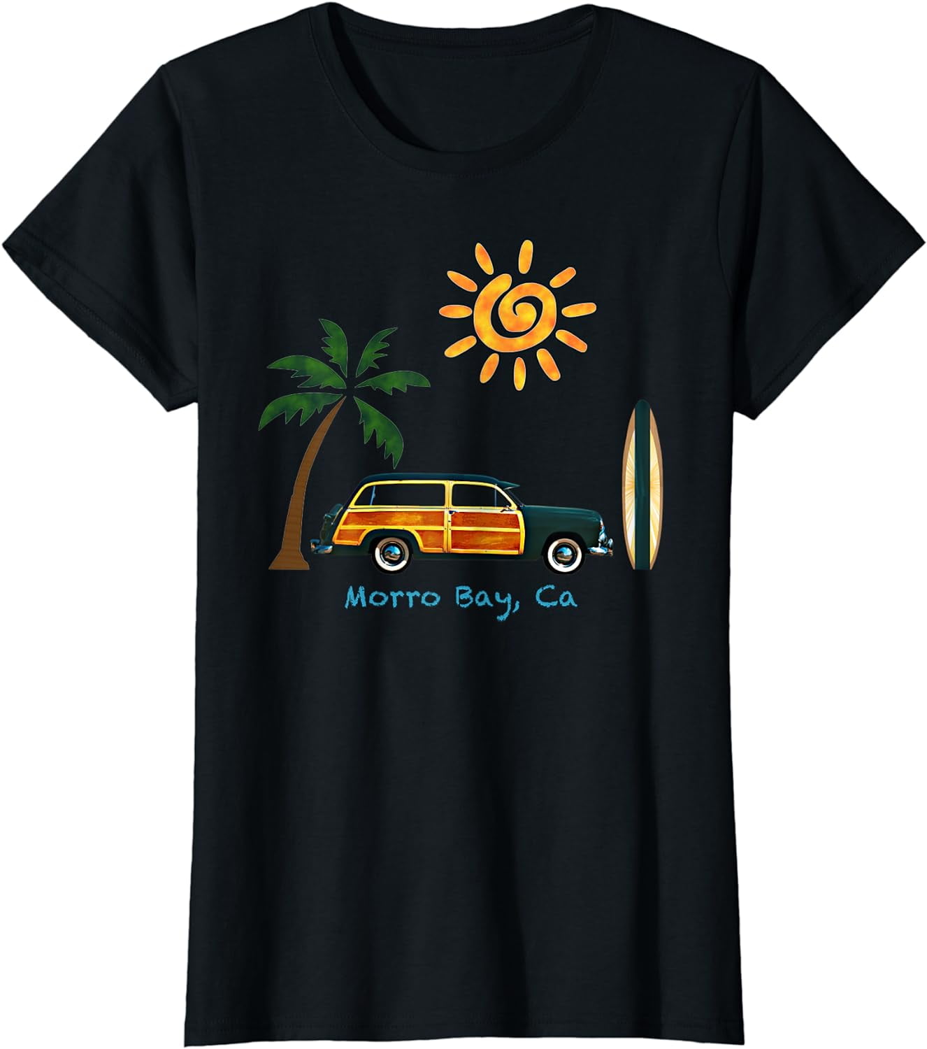 Great Beach Woodie Surf Design For Morro Bay T-Shirt - Walmart.com
