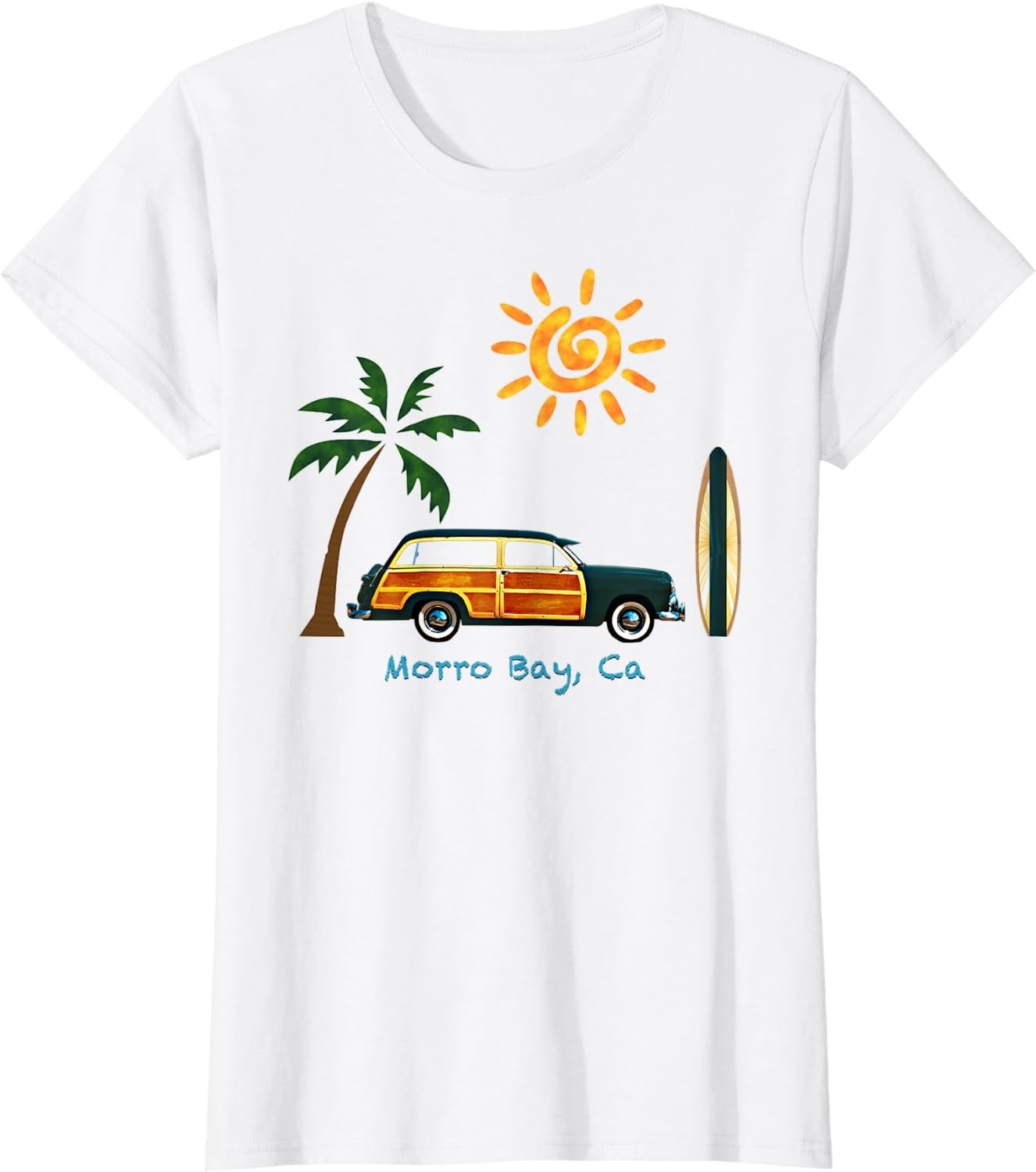 Great Beach Woodie Surf Design For Morro Bay T-Shirt - Walmart.com
