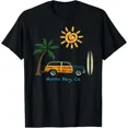 Great Beach Woodie Surf Design Retro Morro Bay Coastal Unisex T-Shirt ...
