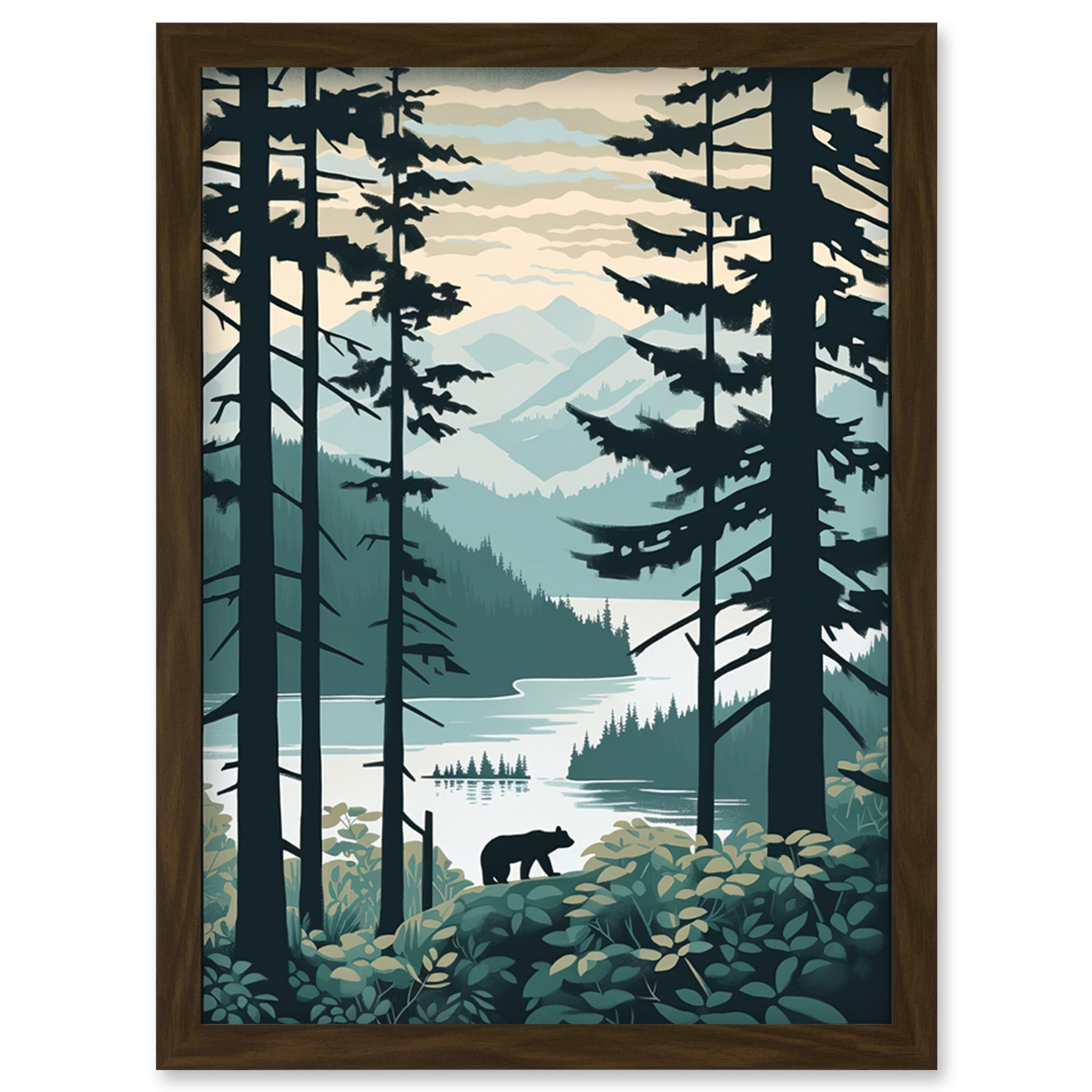 Great Bear Rainforest Coastal Mountain Landscape Artwork Framed Wall ...