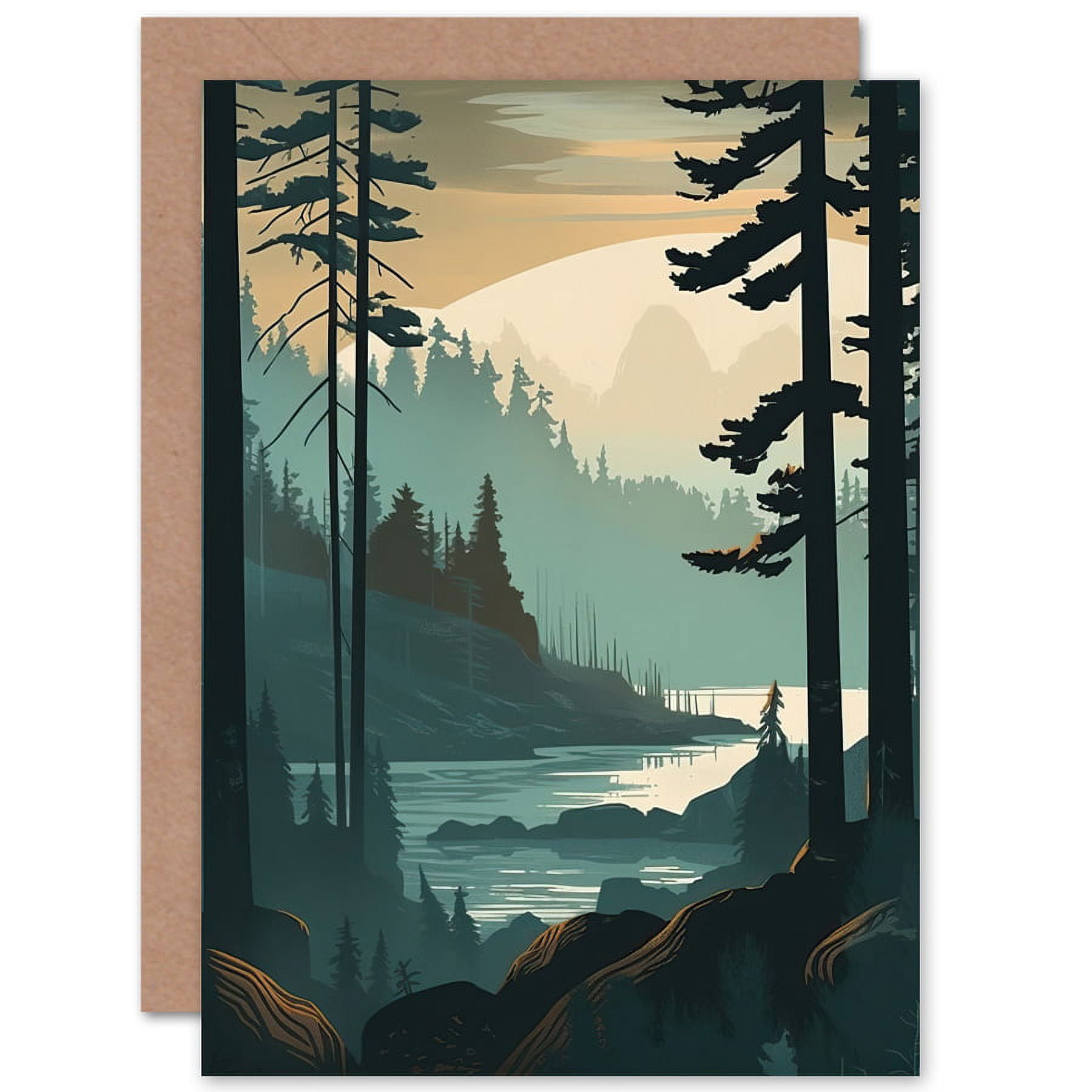 Great Bear Rainforest Misty Sunrise Landscape Travel Birthday Greeting ...