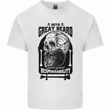 Great Beard Comes Great Responsibility Skull Mens Womens T-Shirt ...