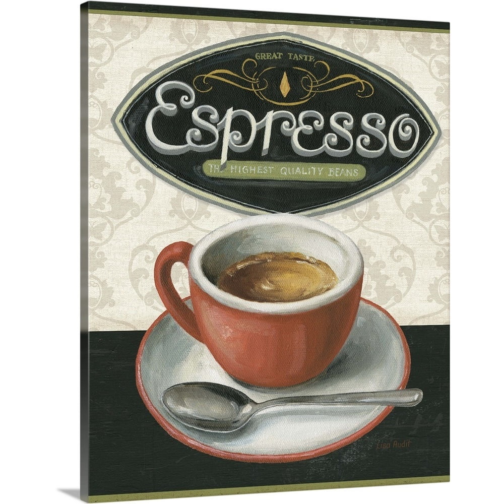 Great Big Canvas "Coffee Moment III" by Lisa Audit White Brown ...