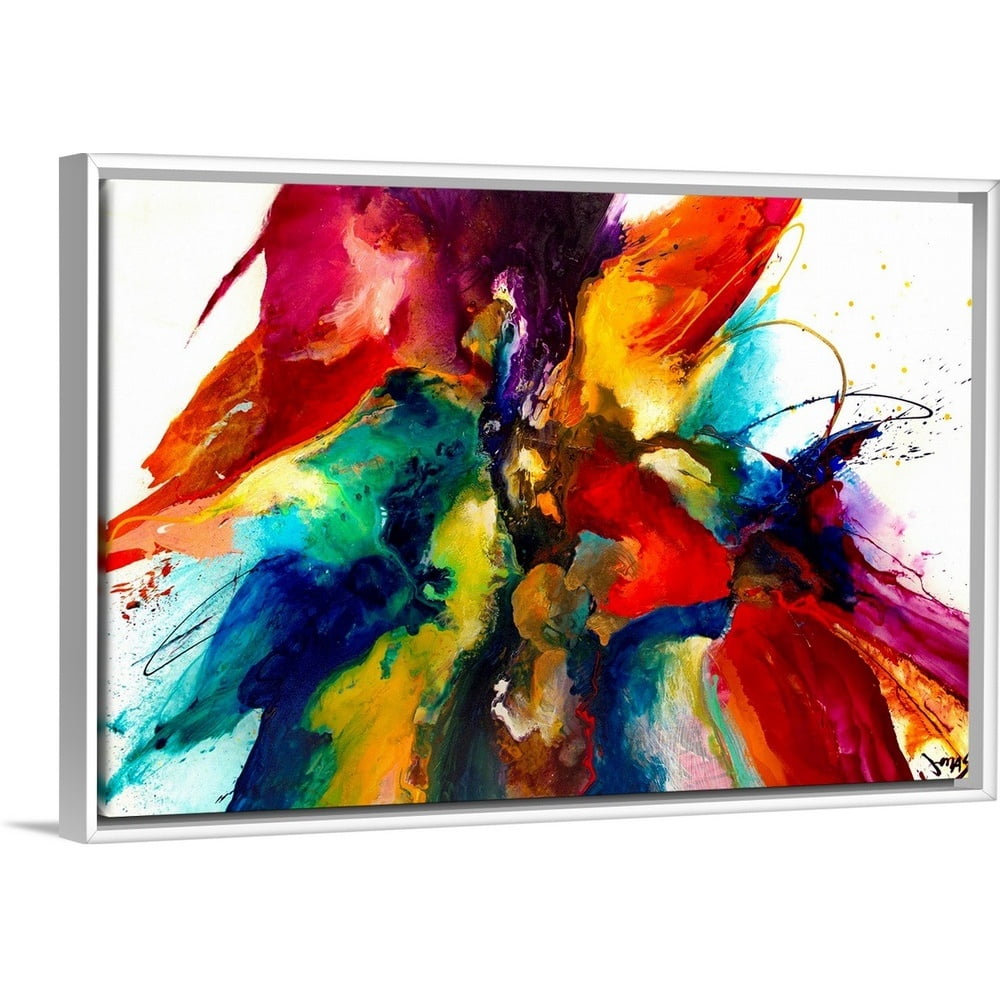 Great Big Canvas "Flourish III" by Jonas Gerard Burgundy Black contemporary Framed Flat Print ...