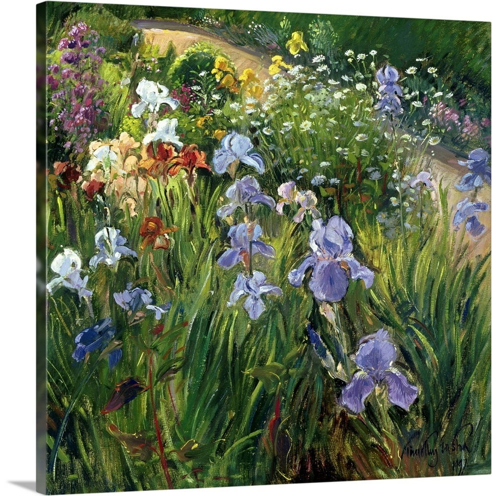 Great Big Canvas "Irises and Oxeye Daisies, 1997" by Timothy Easton ...