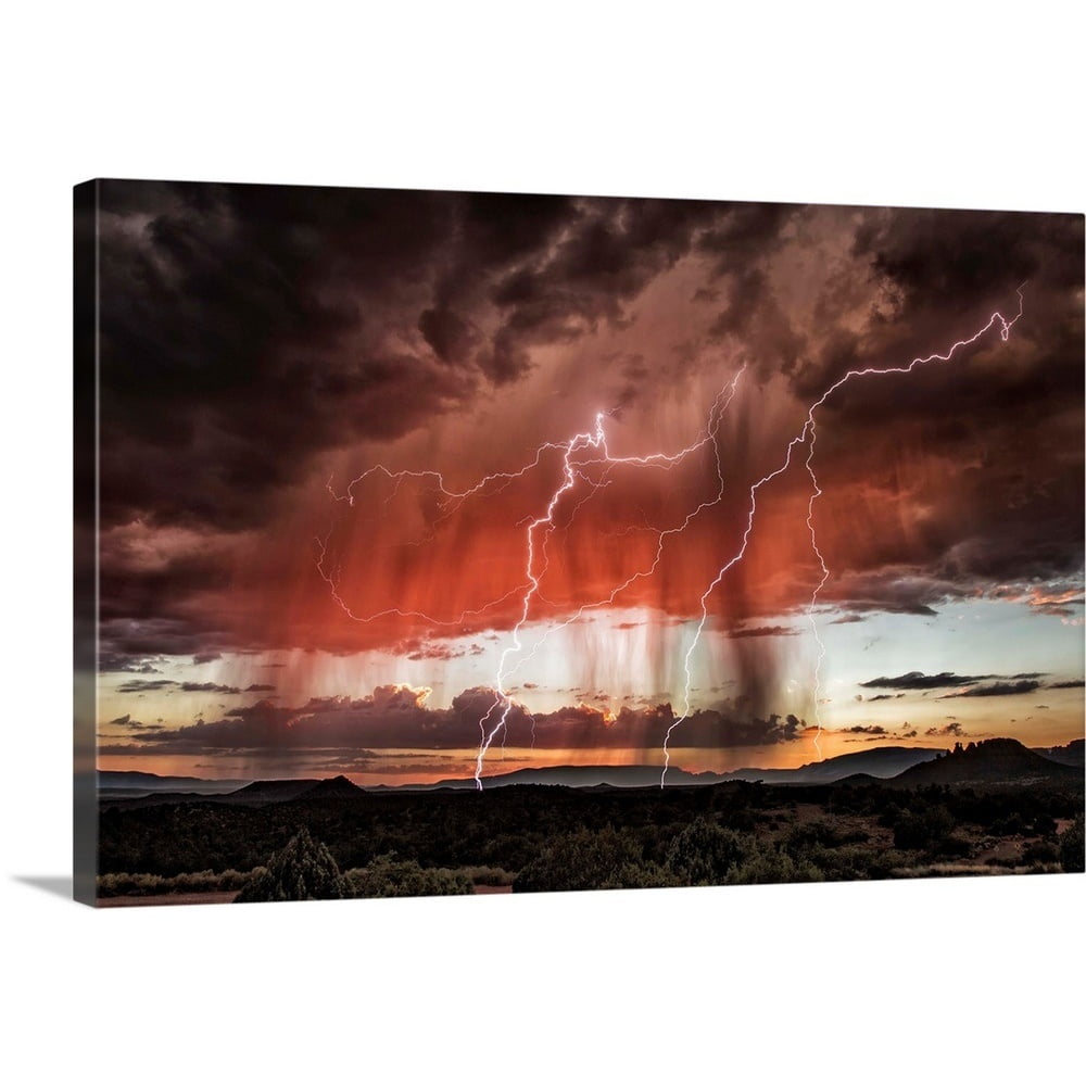 Great Big Canvas "Lightning storm over Sedona, Arizona" by Scott ...