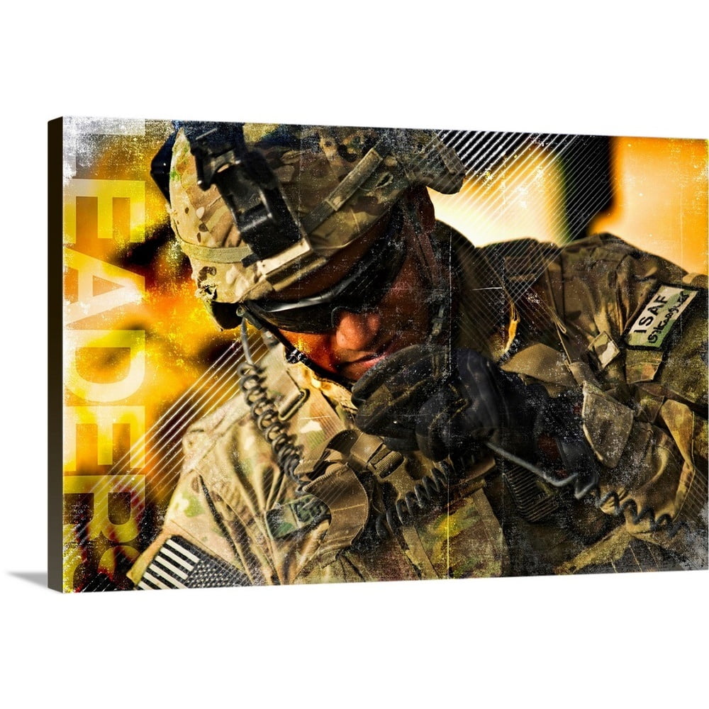 Great Big Canvas "Military Grunge Poster: Leaders. U.S. Army soldier ...