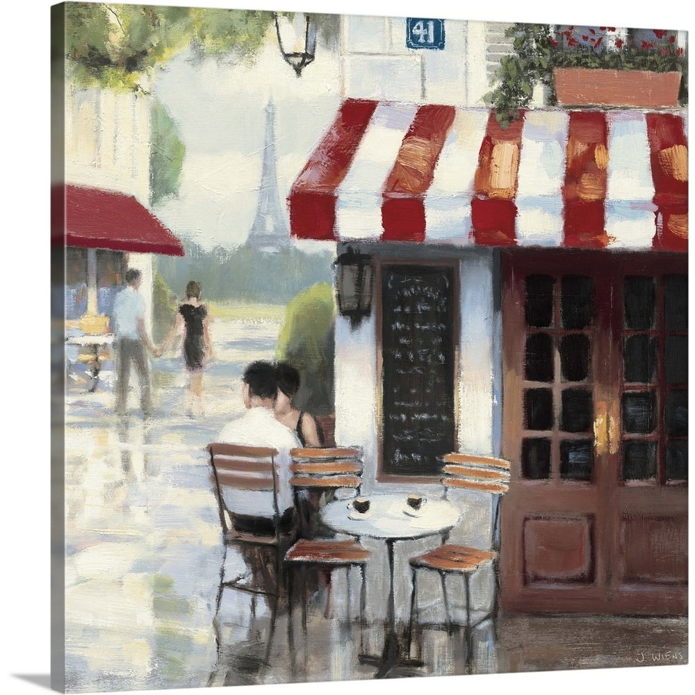 Great Big Canvas "Relaxing at the Cafe II" by James Wiens Black Pink ...