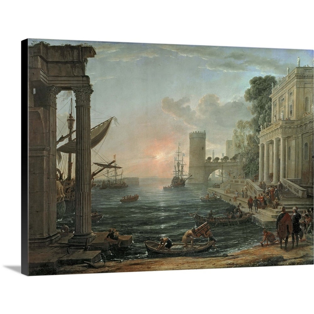 Great Big Canvas "Seaport with the Embarkation of the Queen of Sheba ...