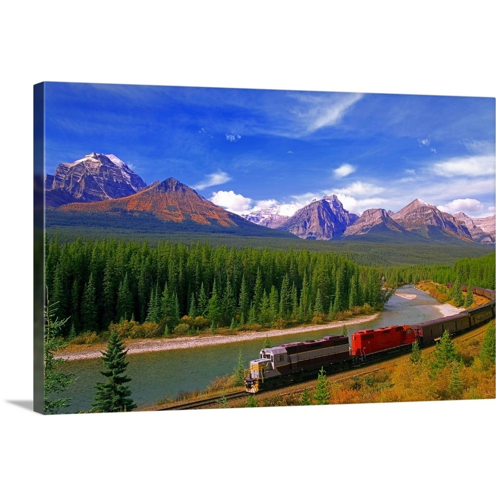 Great Big Canvas "Train In Banff National Park" by Carson Ganci Forest ...