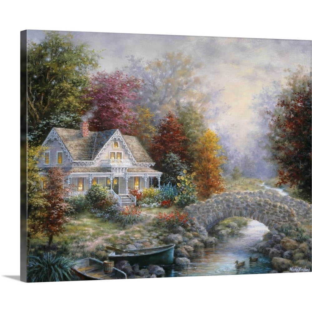 Great Big Canvas "Victorian Splendor" by Nicky Boehme Silver Peach ...