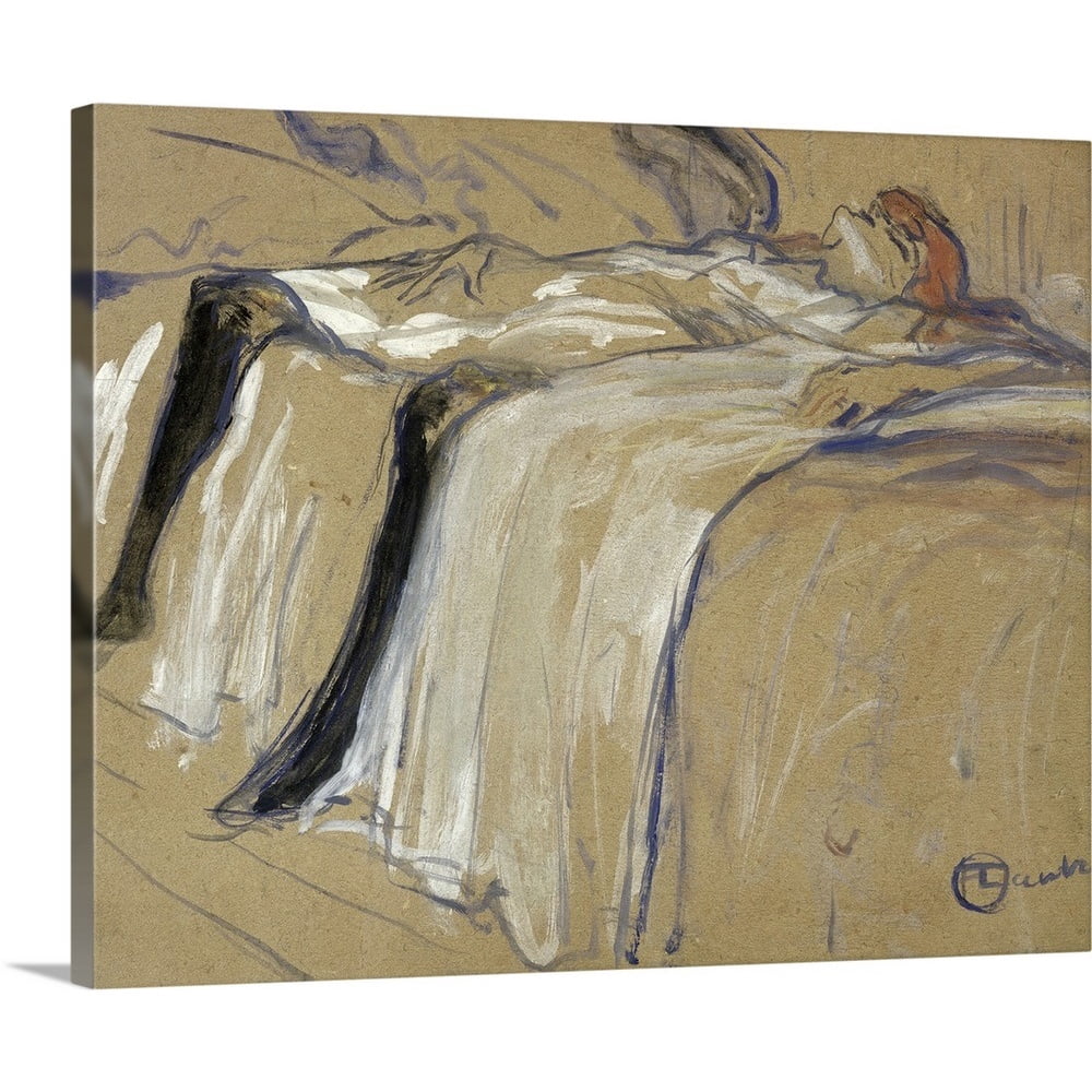 Great Big Canvas "Woman lying on her Back Lassitude, study for Elles ...