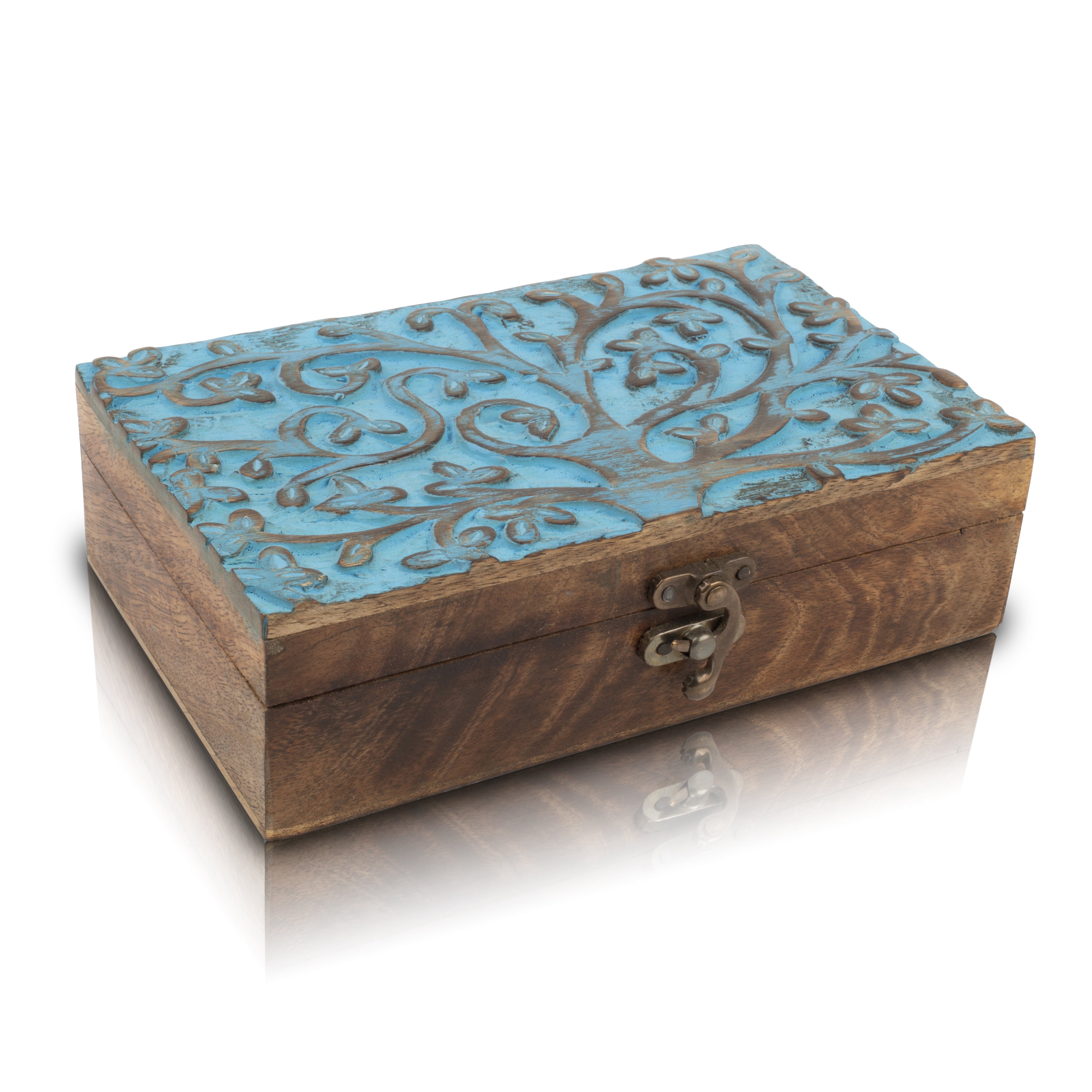 Great Birthday Gift Handmade Decorative Wooden Jewelry Box With Tree Of ...