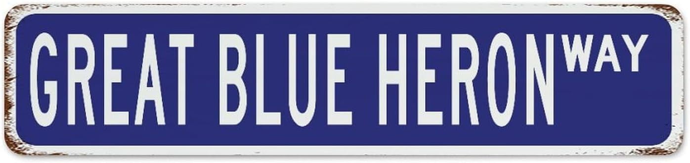 Great Blue Heron 4"x16" Metal Signs Retro Bedroom Restaurants Fence ...