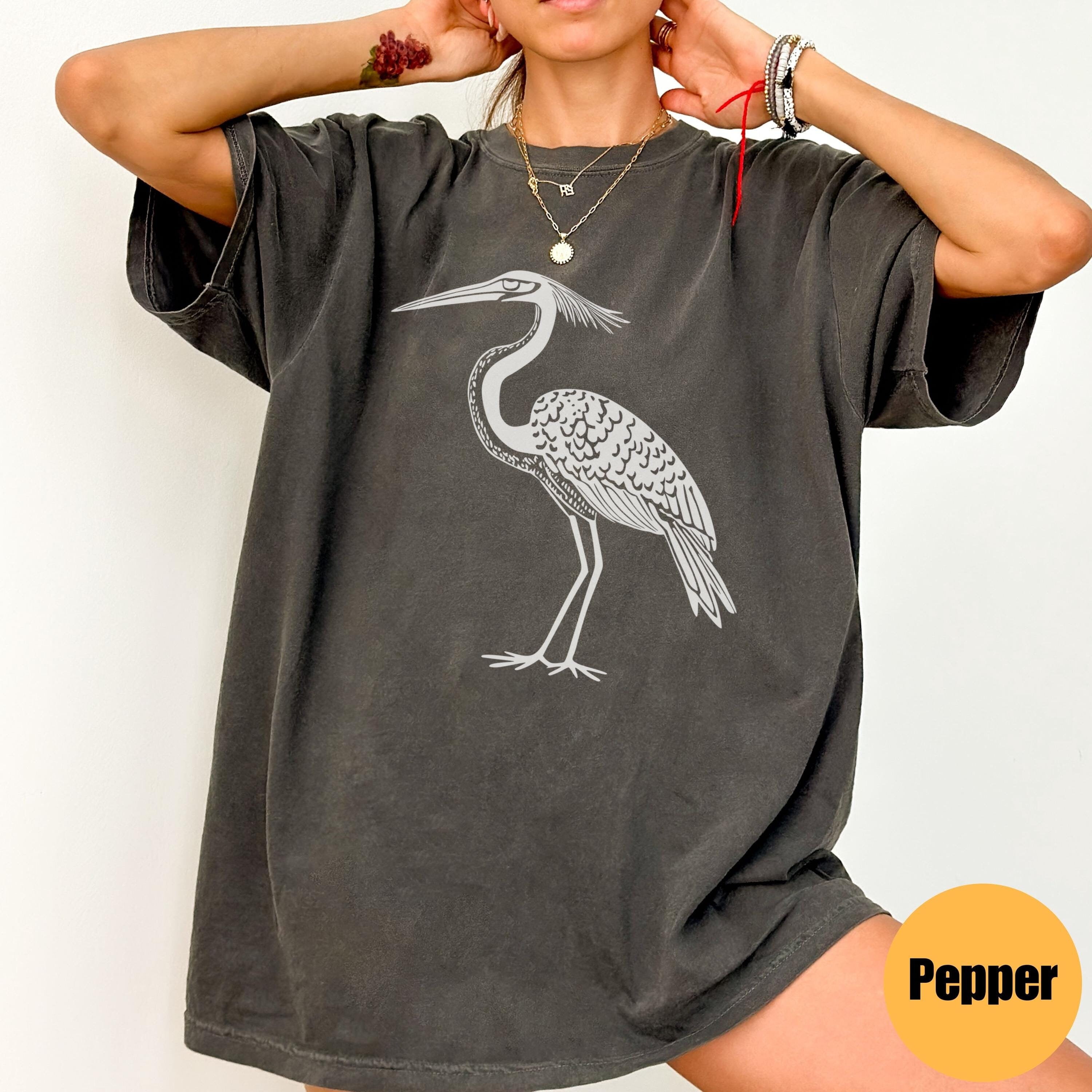 Great Blue Heron Shirt, Linocut Shirt, Bird Lover Shirt, Hippy Clothes ...