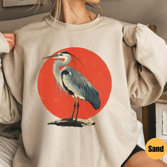 Great Blue Heron T-Shirt, Linocut Shirt, Bird Lover Shirt, Hippy Clothe ...