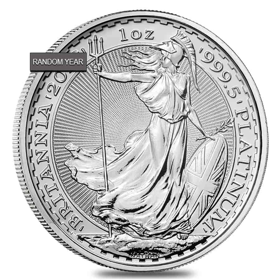 Great Britain 1 oz Platinum Britannia Coin .9995 Fine BU (Random Year ...