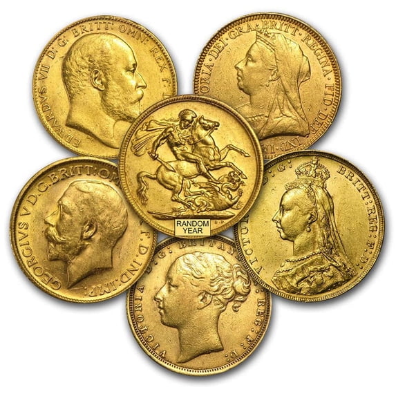 Royal Mint British Gold Sovereign Coins, Avg Circulated, Contains 0. ...