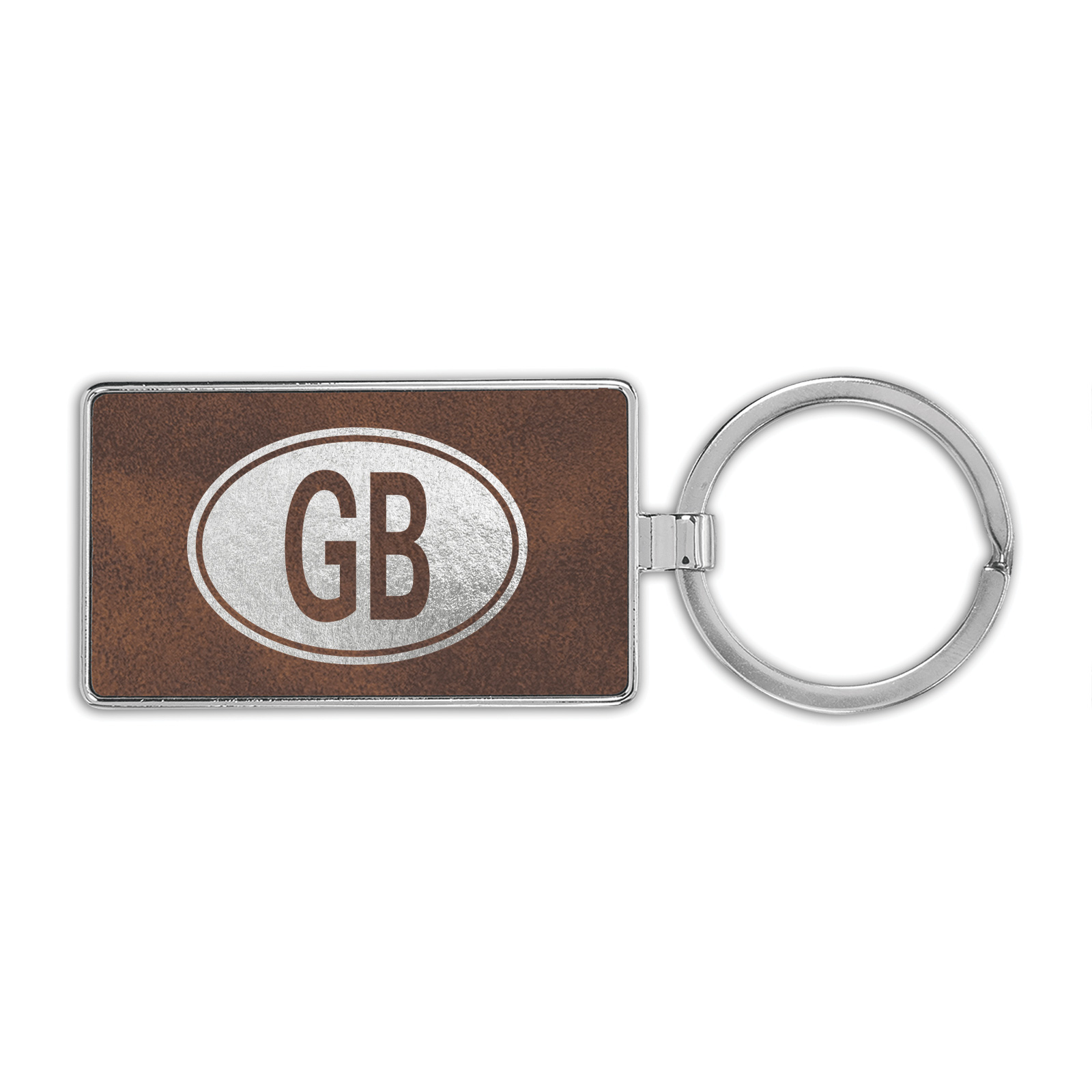 Great Britain Oval Premium Leatherette Keychain country code gb ...