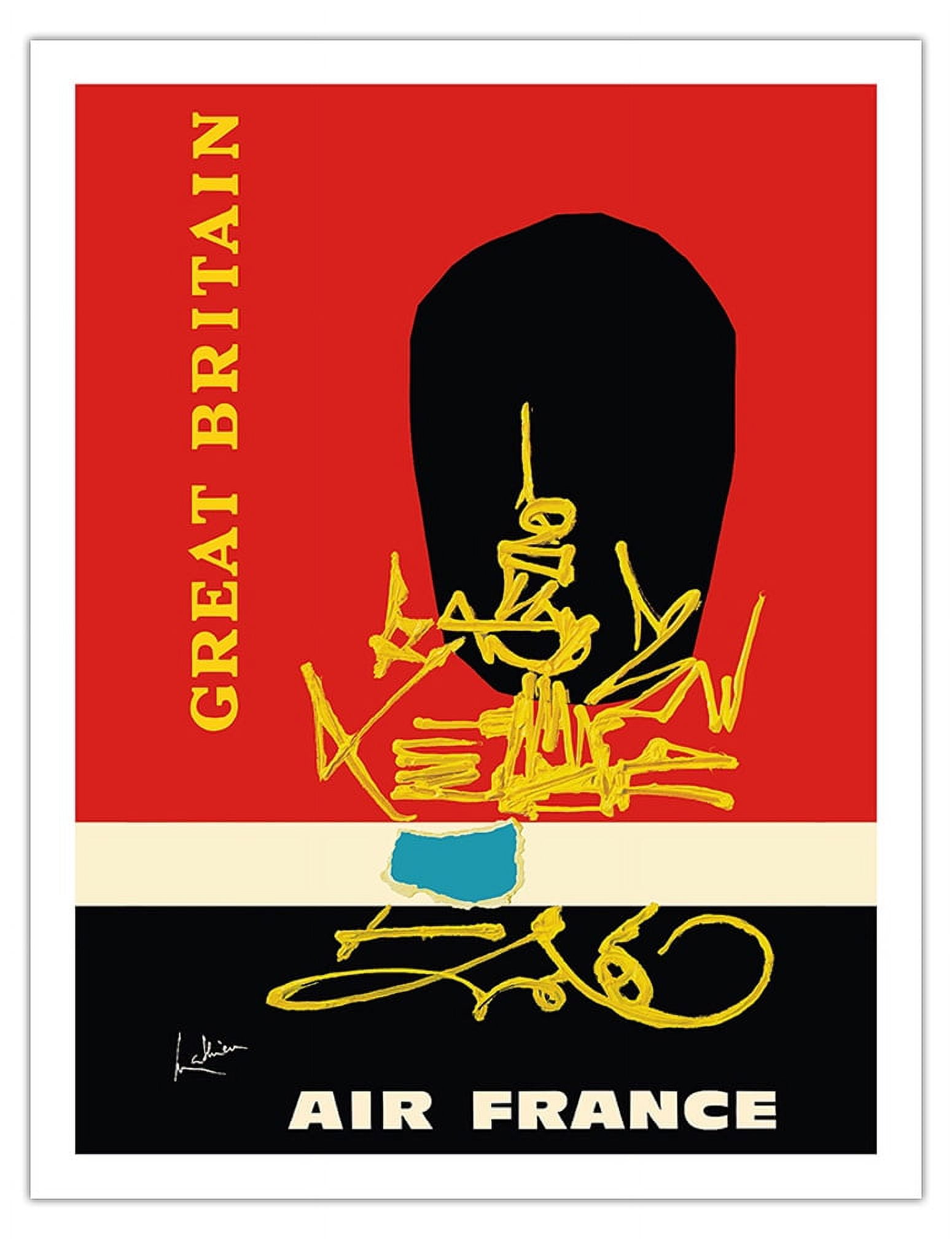Great Britain - Queen’s Guard - France - Vintage Airline Travel Poster ...
