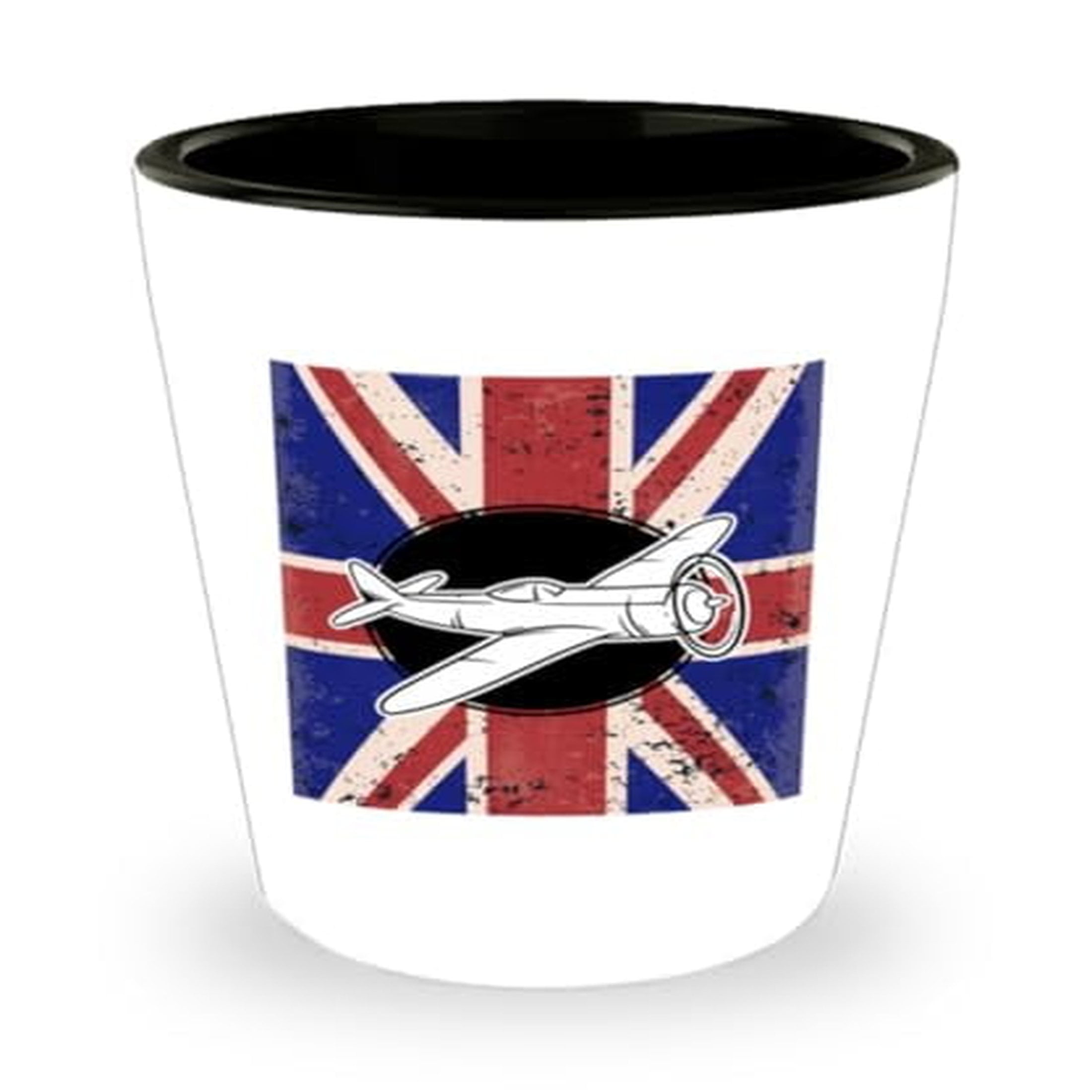 Iconic Great Britain Warplane Shot Glass, UK Airplane Enthusiast Gift ...