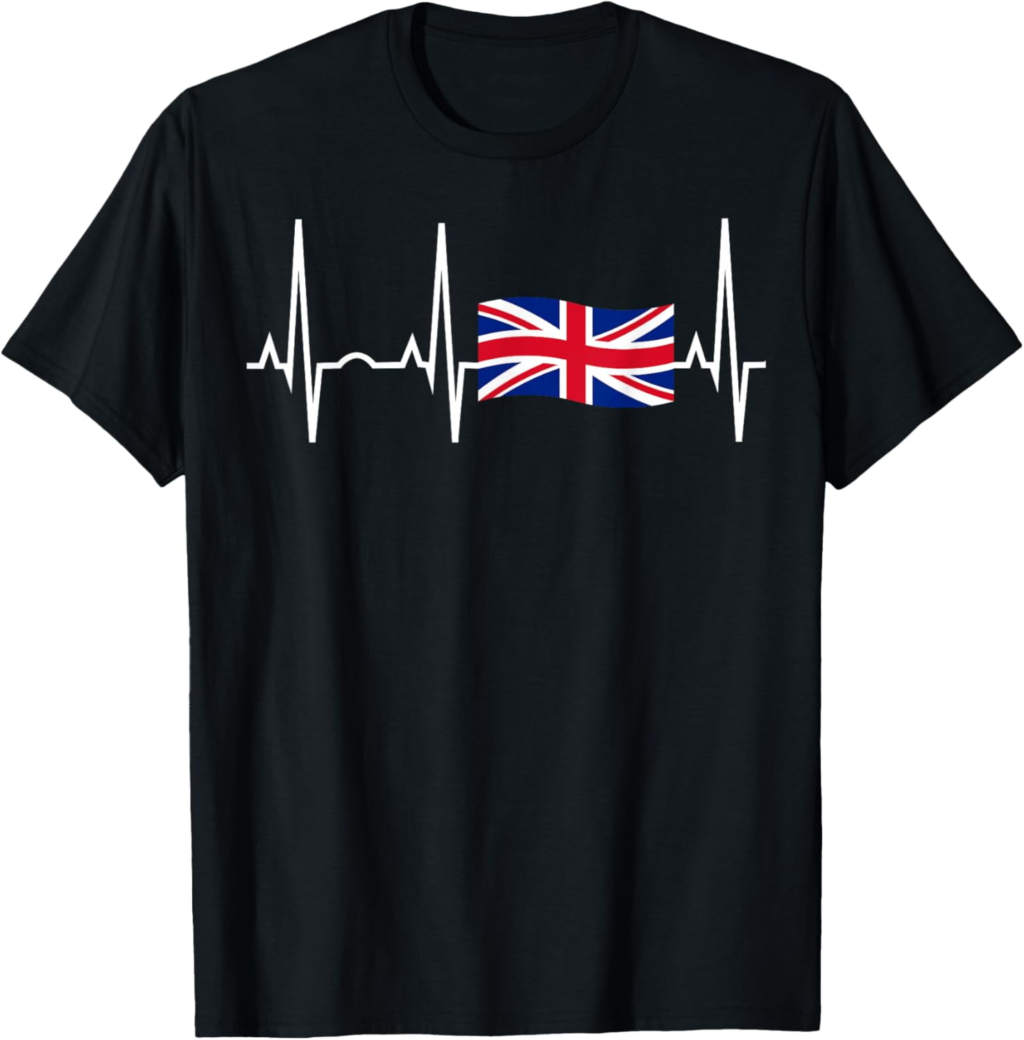 Great Britain T-Shirt -Union Jack Heartbeat Gift Tee T-Shirt - Walmart.com
