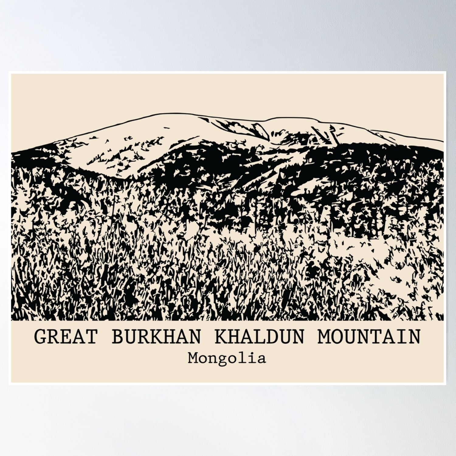 Great Burkhan Khaldun Mountain - Mongolia Poster Wall Art, Modern Wall ...