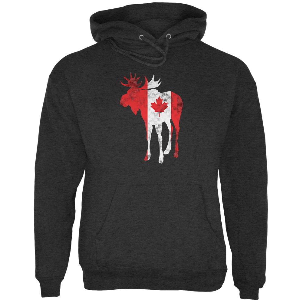 Great Canadian Moose Halftone Mens Hoodie Charcoal Heather SM - Walmart.com