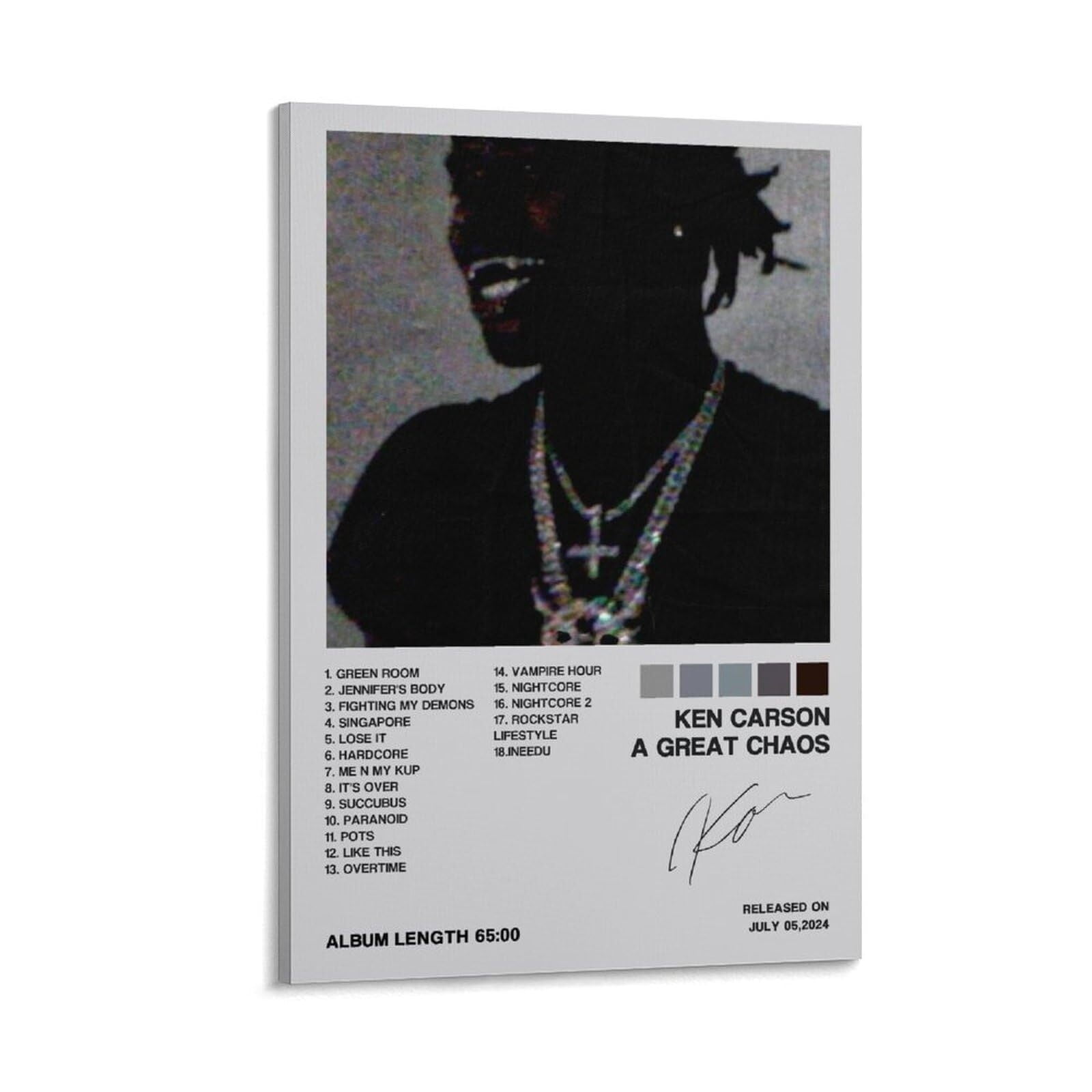 A Great Chaos Ken Carson Signed Hip Hop Print Album Cover Custom Music ...